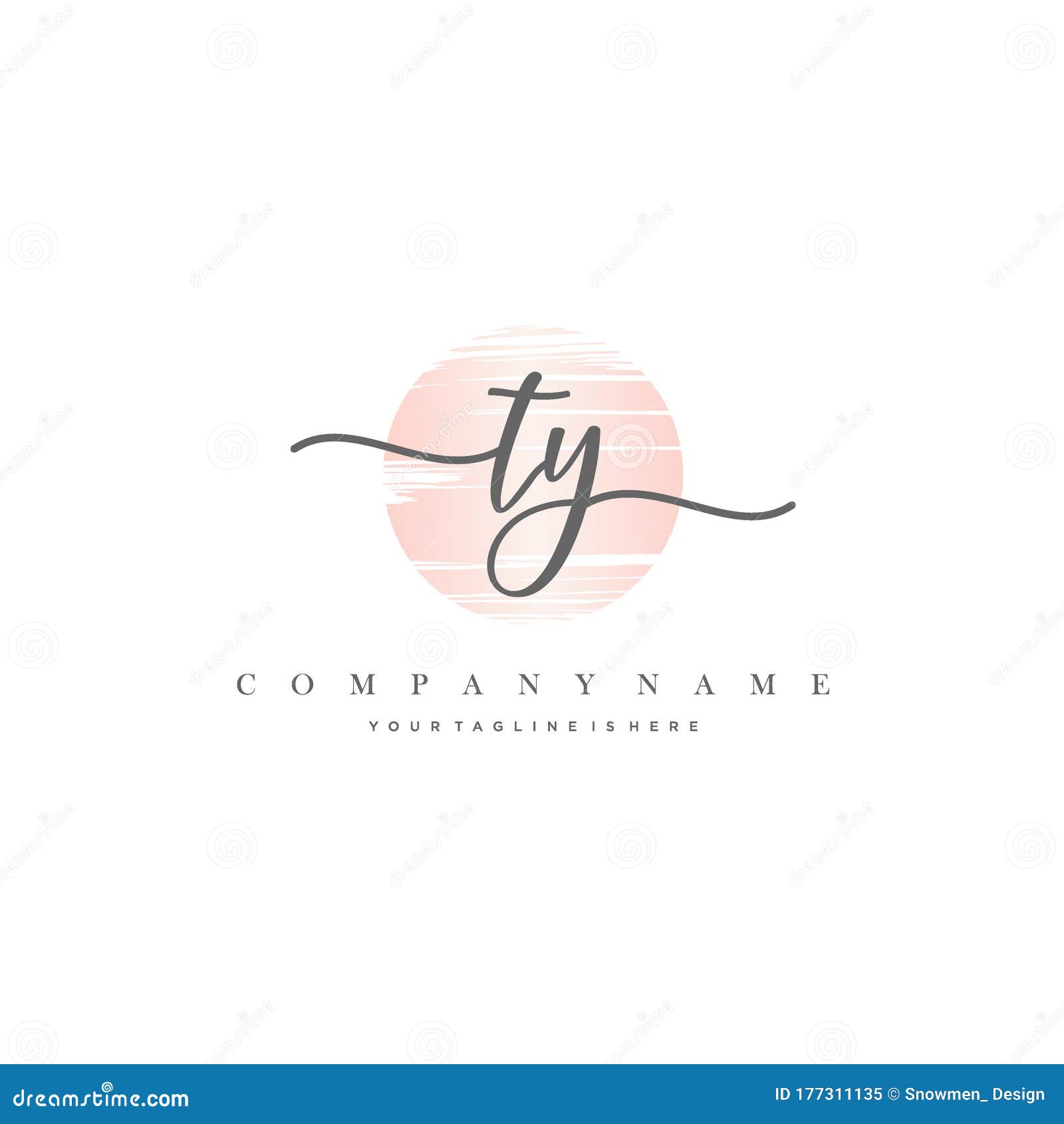 TY Initial Letter Handwriting Logo Hand Drawn Template Vector. Stock ...