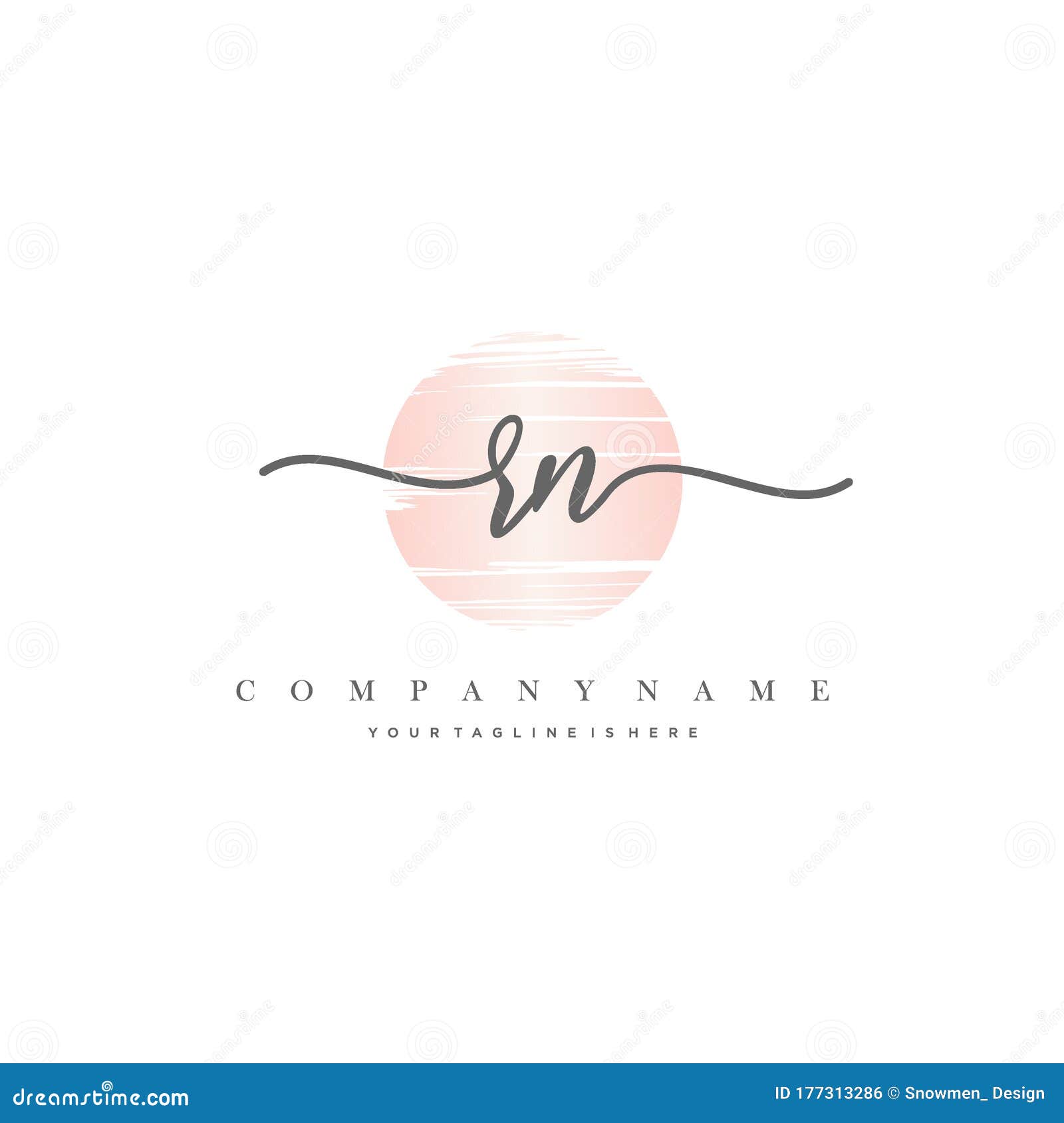 RN Initial Letter Handwriting Logo Hand Drawn Template Vector. Stock ...