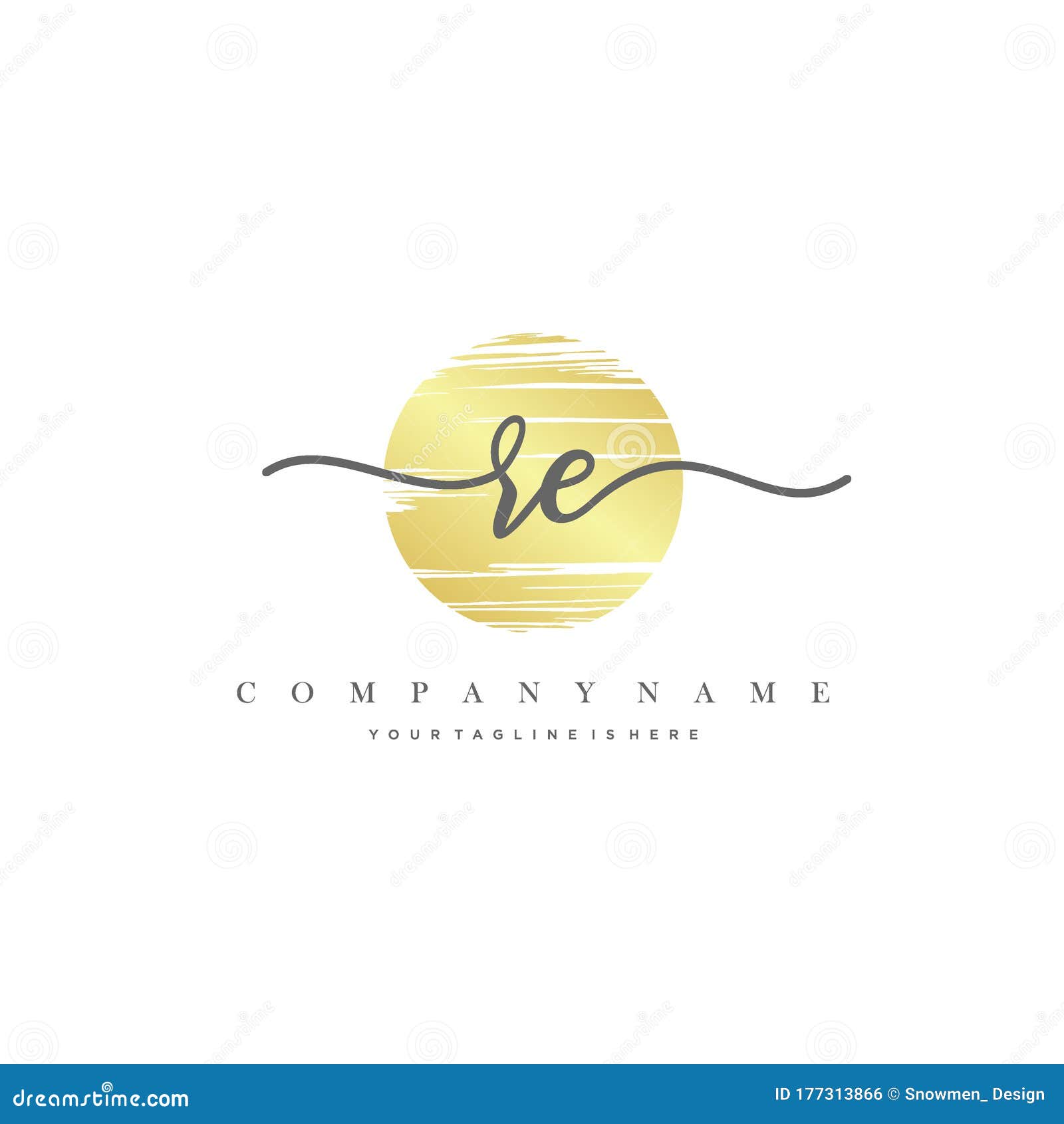 RE Initial Letter Handwriting Logo Hand Drawn Template Vector. Stock ...