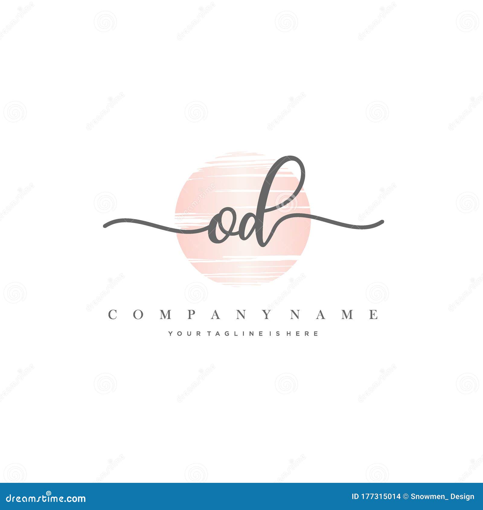 OD Initial Letter Handwriting Logo Hand Drawn Template Vector. Stock ...