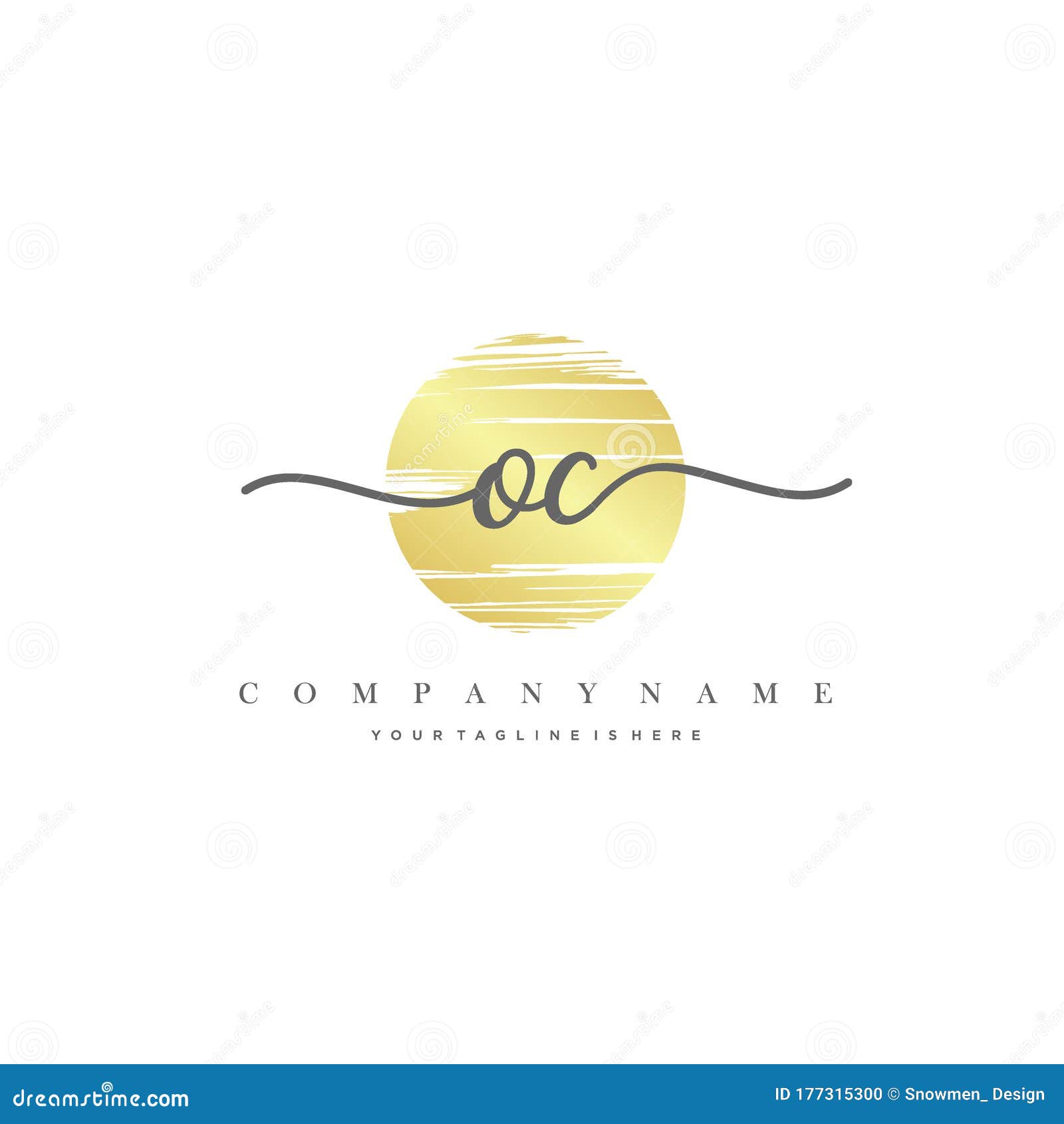 OC Initial Letter Handwriting Logo Hand Drawn Template Vector. Stock ...