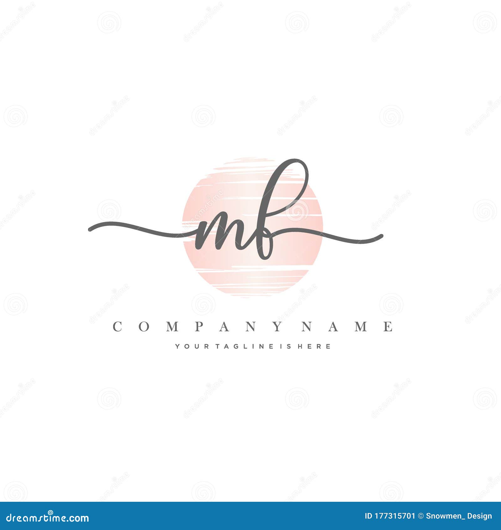 MF Initial Letter Handwriting Logo Hand Drawn Template Vector. Stock ...