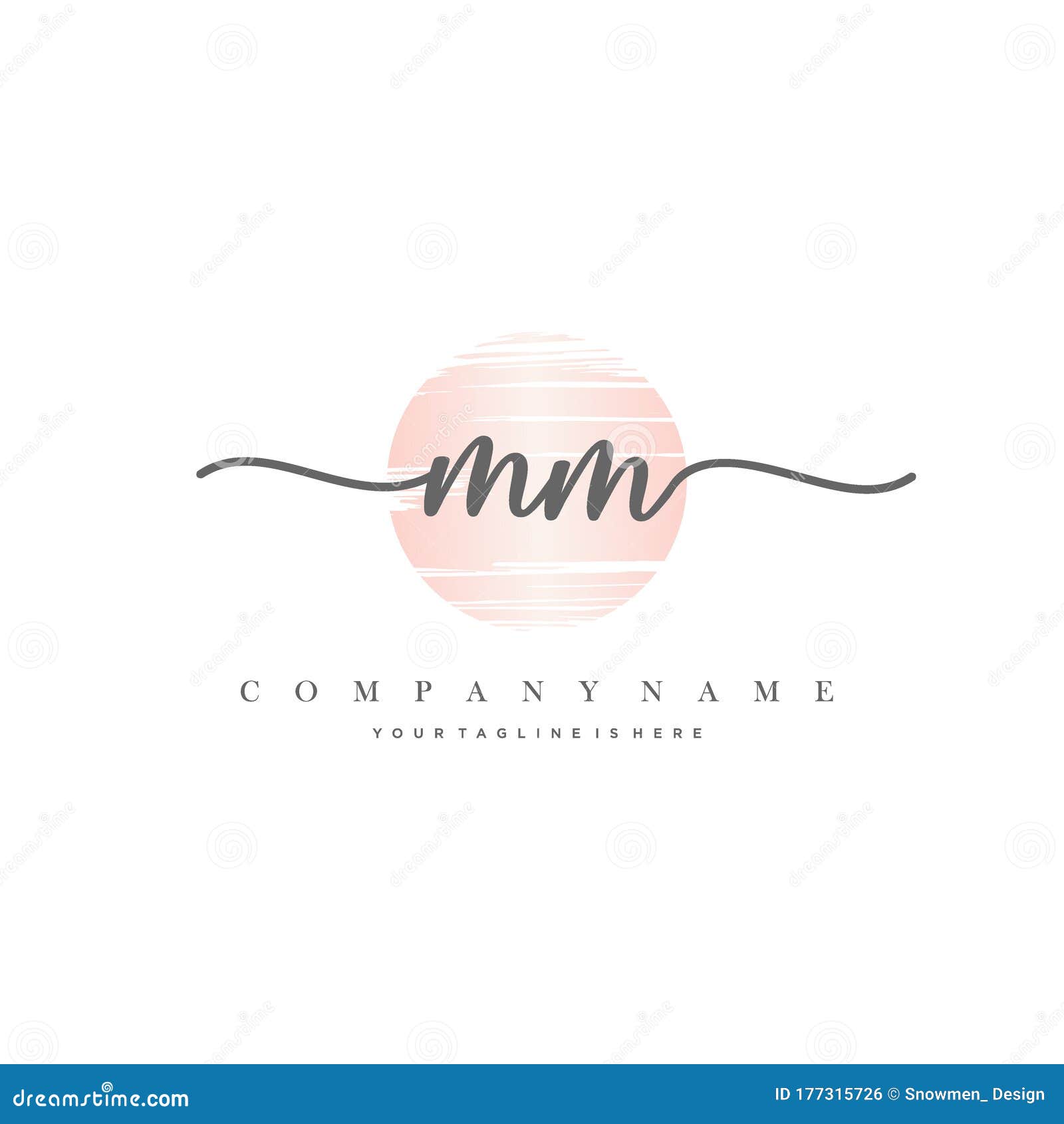 MM Initial Letter Handwriting Logo Hand Drawn Template Vector. Stock ...