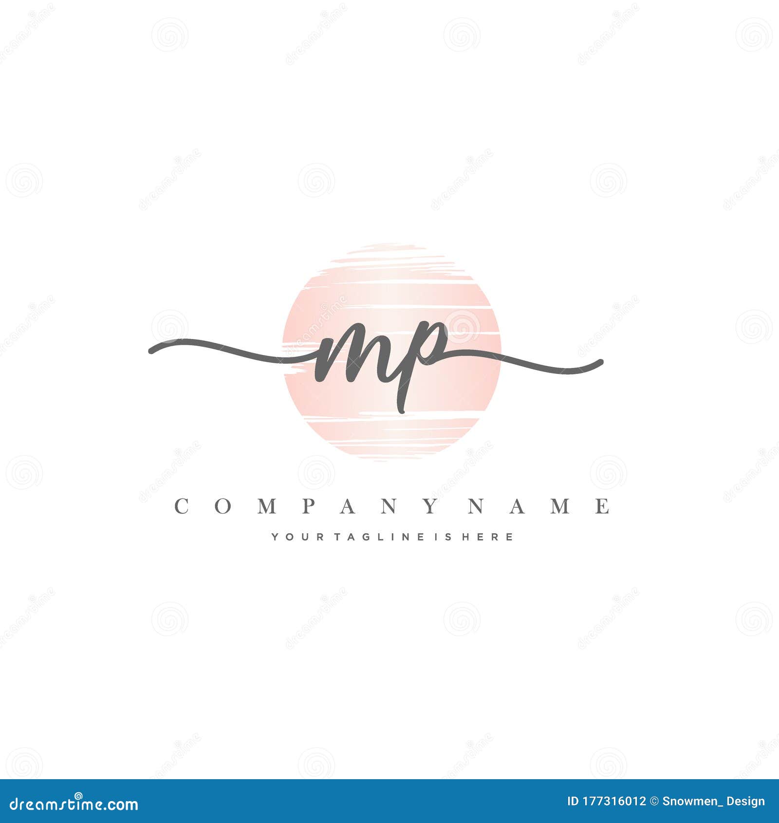 MP Initial Letter Handwriting Logo Hand Drawn Template Vector. Stock ...