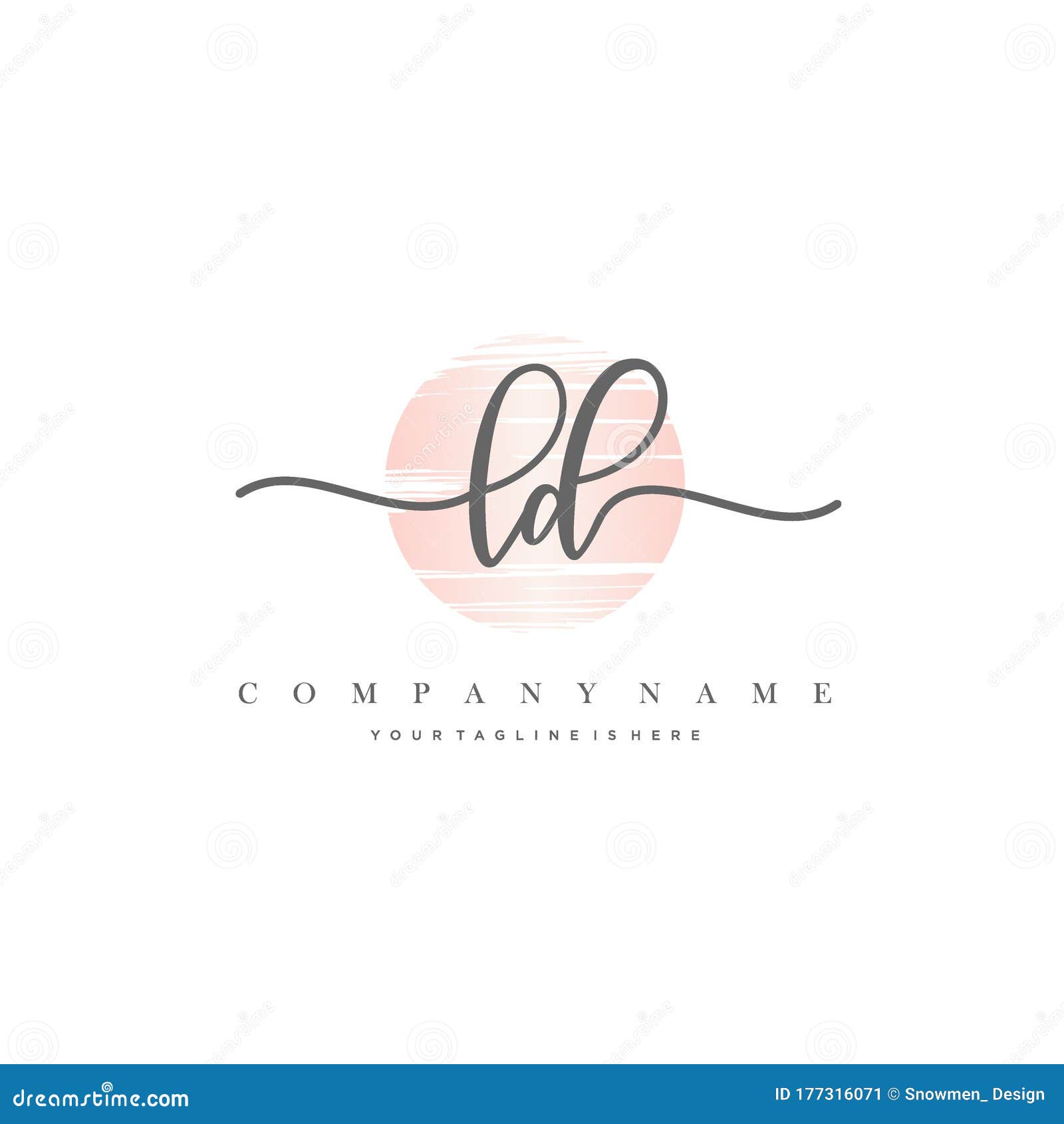 LD Initial Letter Handwriting Logo Hand Drawn Template Vector. Stock ...