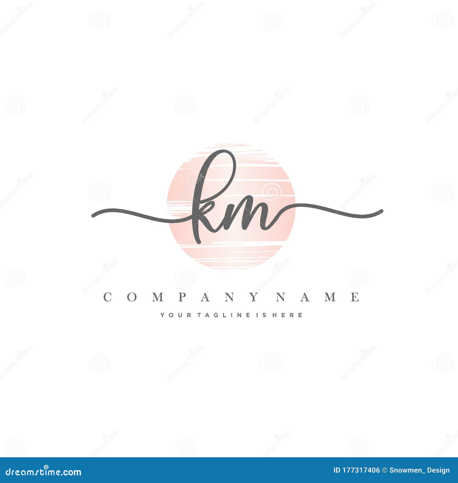 KM Initial Letter Handwriting Logo Hand Drawn Template Vector. Stock ...