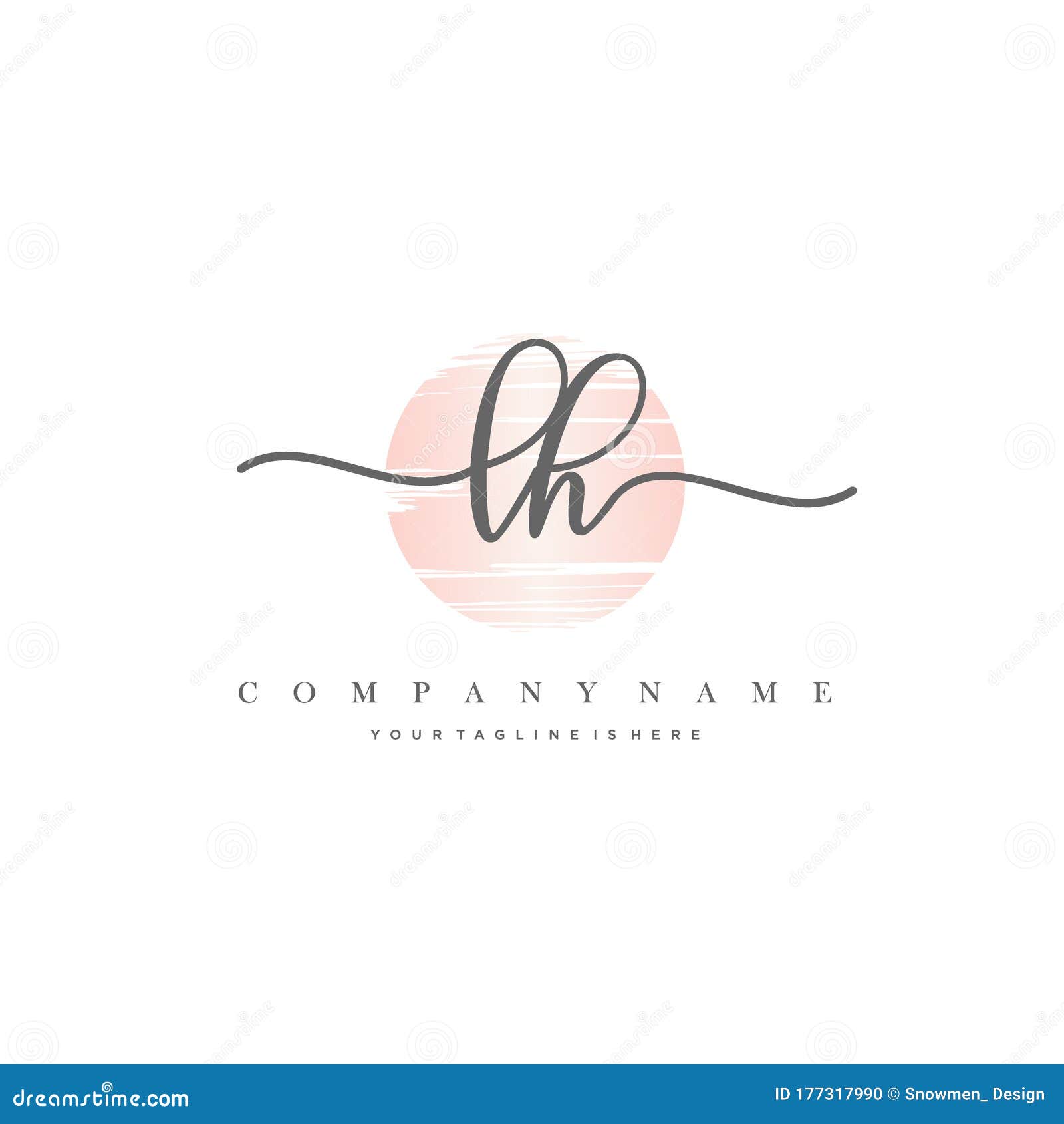 LH Initial Letter Handwriting Logo Hand Drawn Template Vector. Stock ...