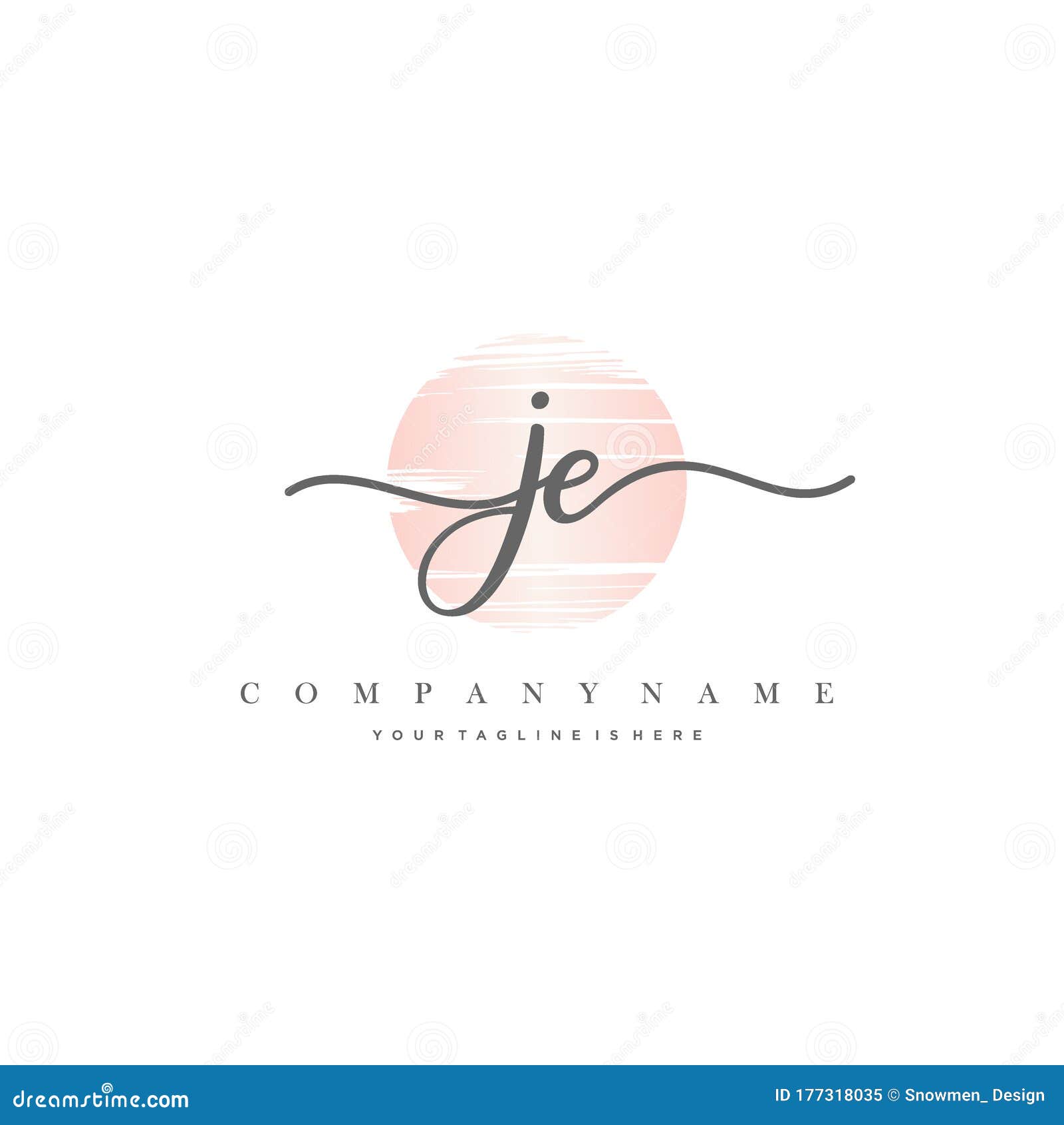 JE Initial Letter Handwriting Logo Hand Drawn Template Vector. Stock ...