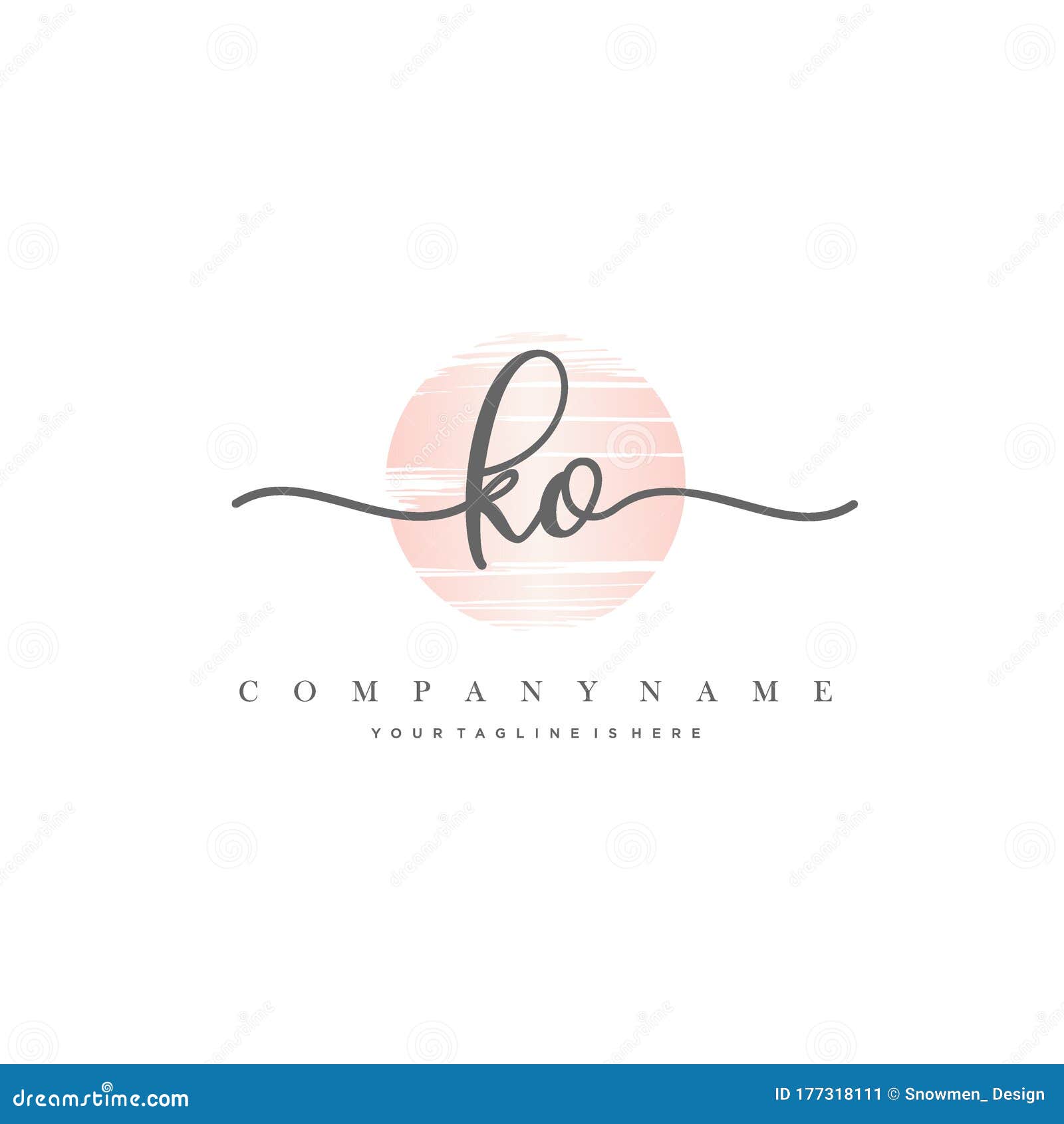 KO Initial Letter Handwriting Logo Hand Drawn Template Vector. Stock ...
