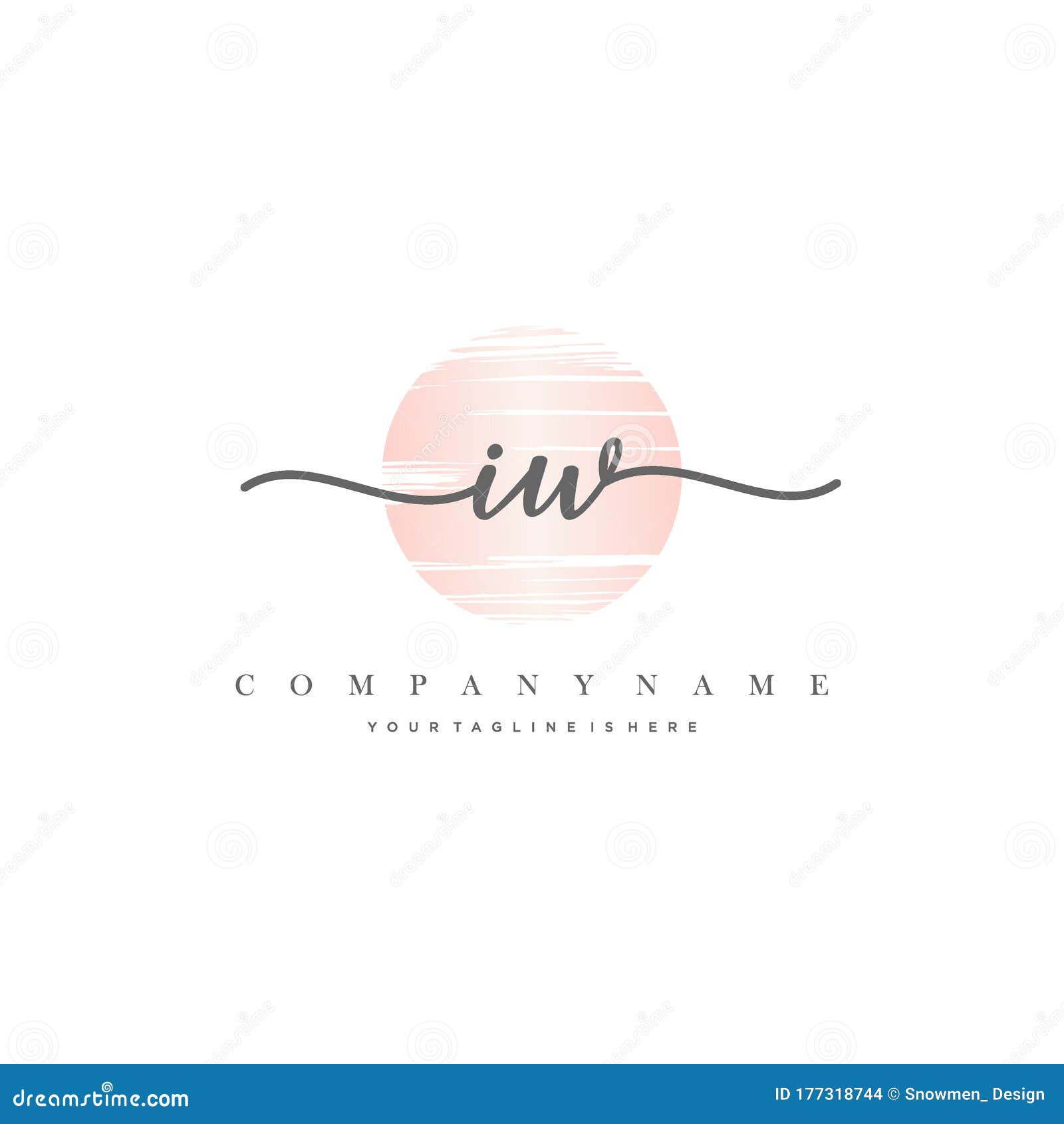 IW Initial Letter Handwriting Logo Hand Drawn Template Vector. Stock ...