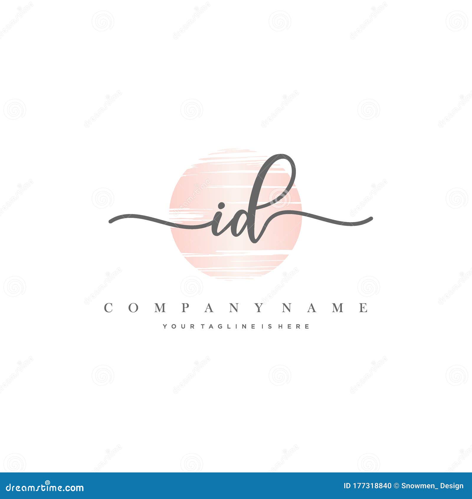 ID Initial Letter Handwriting Logo Hand Drawn Template Vector. Stock ...