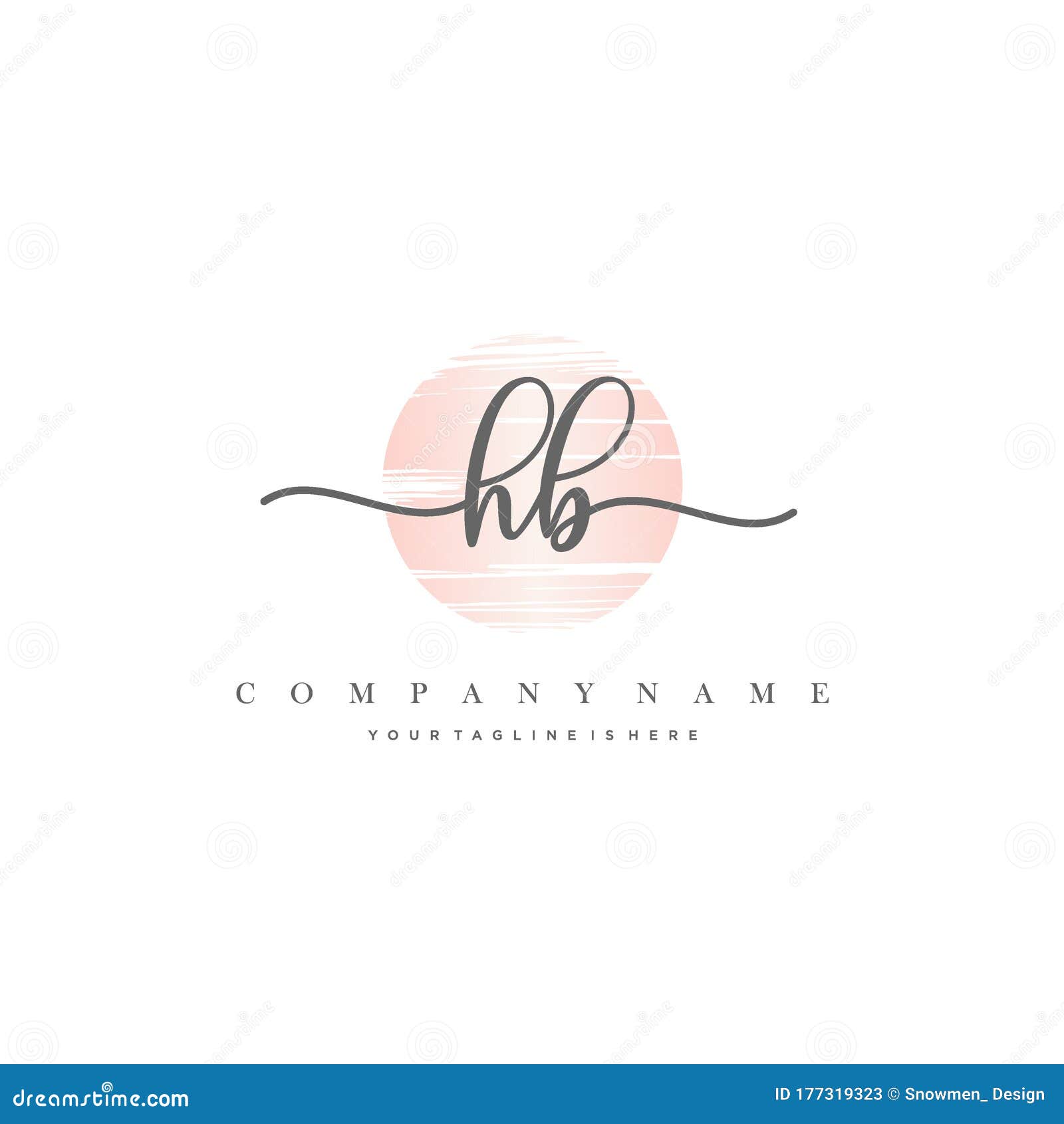 HB Initial Letter Handwriting Logo Hand Drawn Template Vector. Stock ...