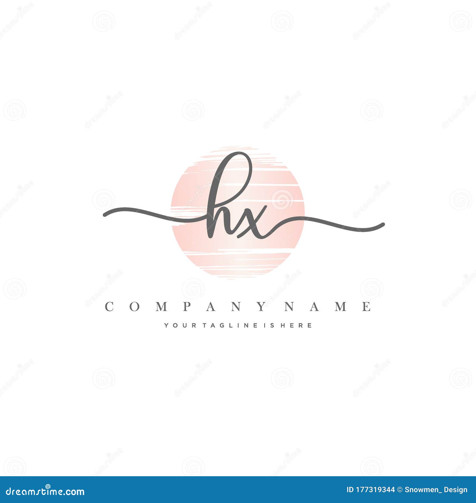 HX Initial Letter Handwriting Logo Hand Drawn Template Vector. Stock ...