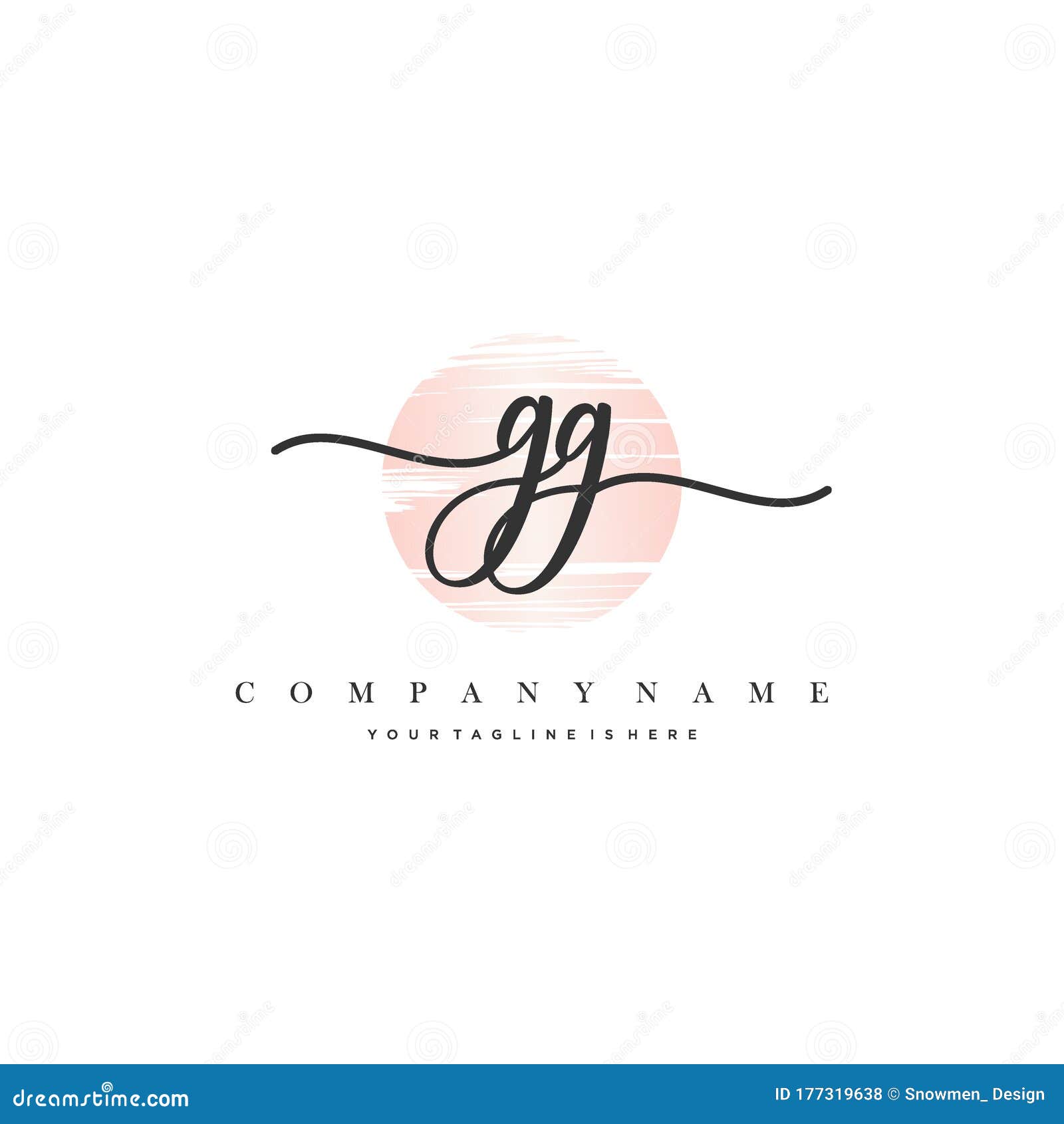 GG Initial Letter Handwriting Logo Hand Drawn Template Vector. Stock ...