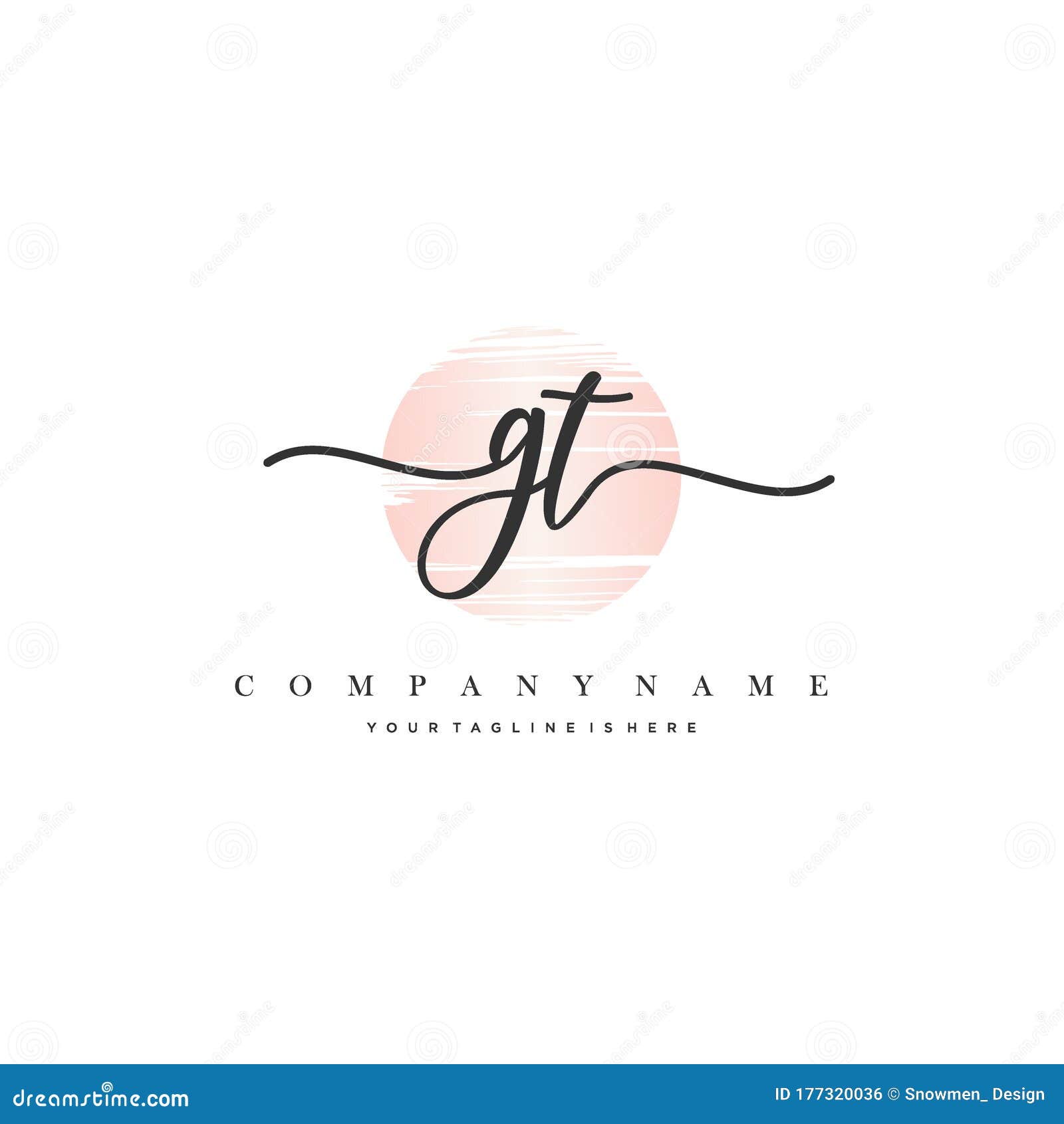 GT Initial Letter Handwriting Logo Hand Drawn Template Vector. Stock ...