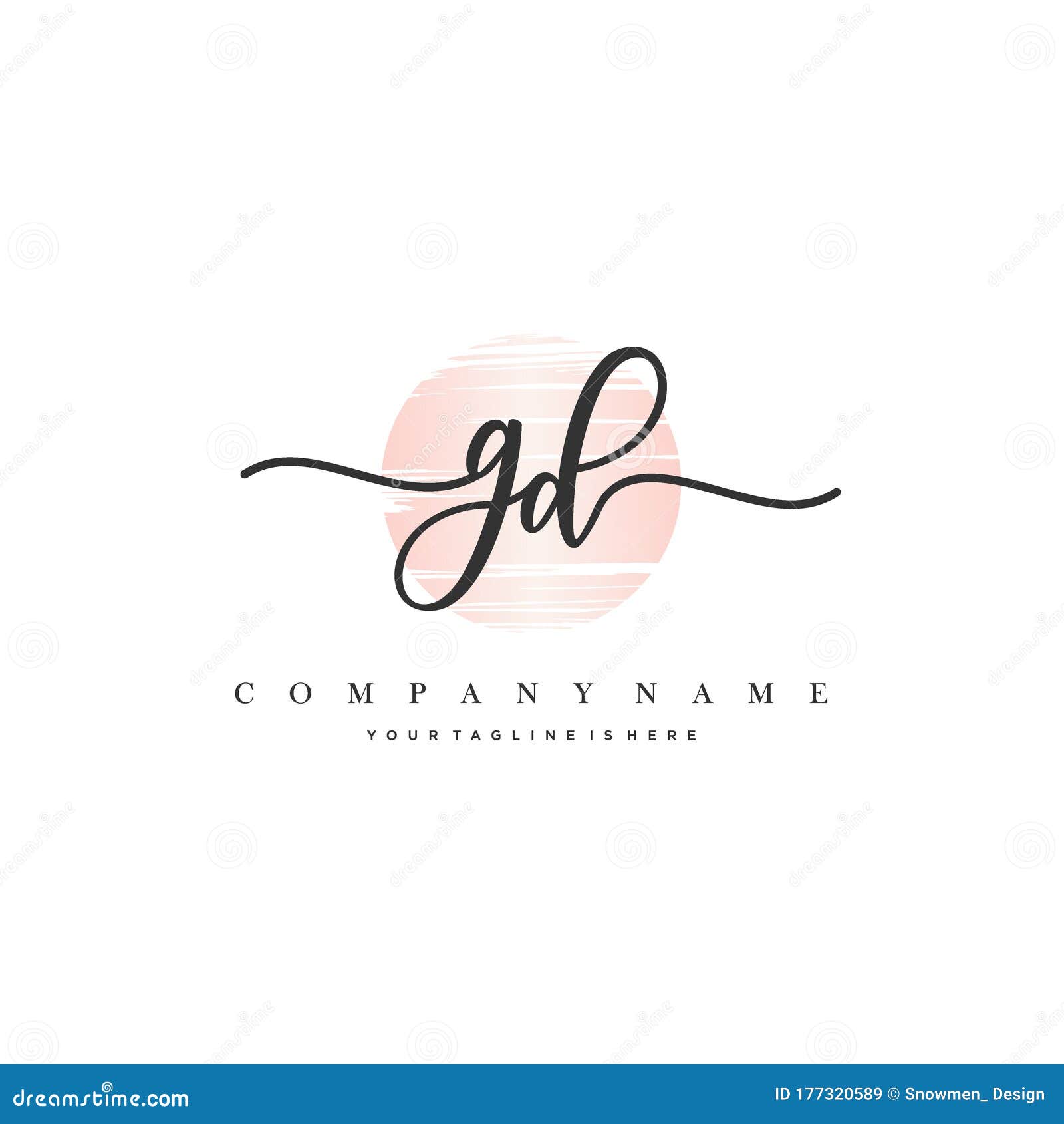 GD Initial Letter Handwriting Logo Hand Drawn Template Vector. Stock ...