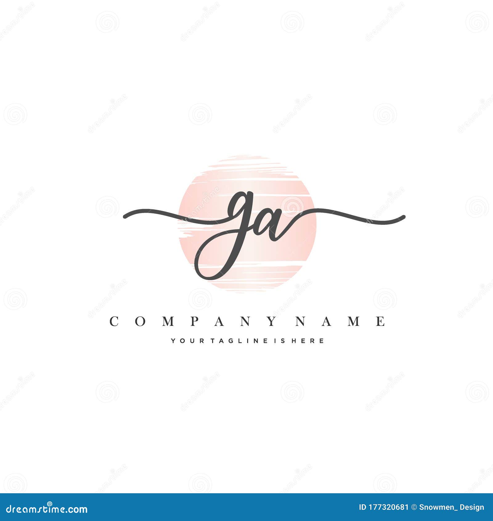 GA Initial Letter Handwriting Logo Hand Drawn Template Vector. Stock ...