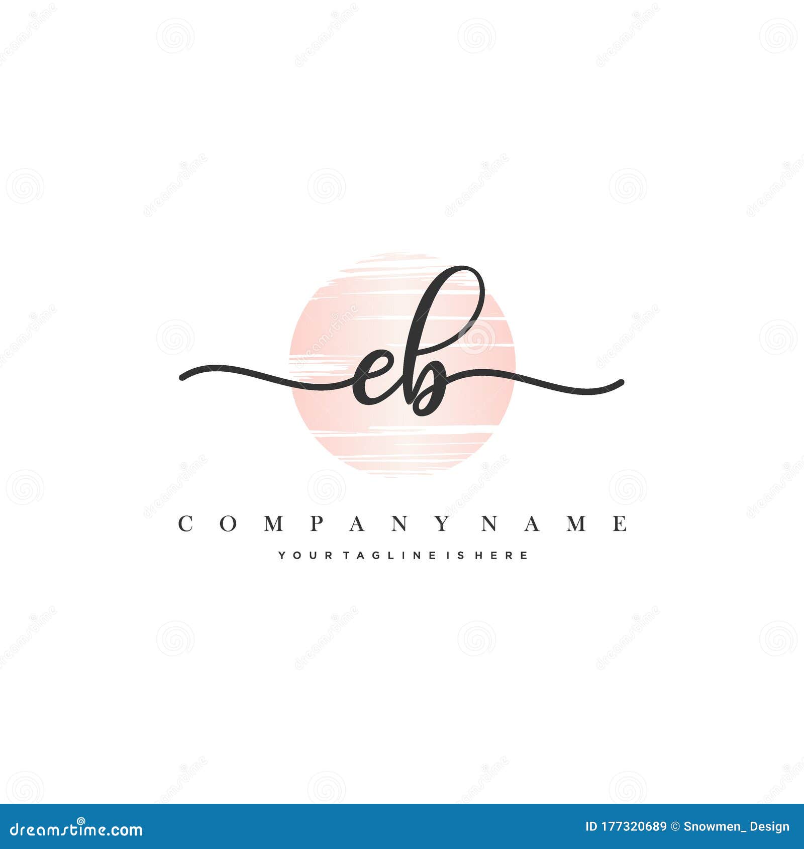 EB Initial Letter Handwriting Logo Hand Drawn Template Vector. Stock ...