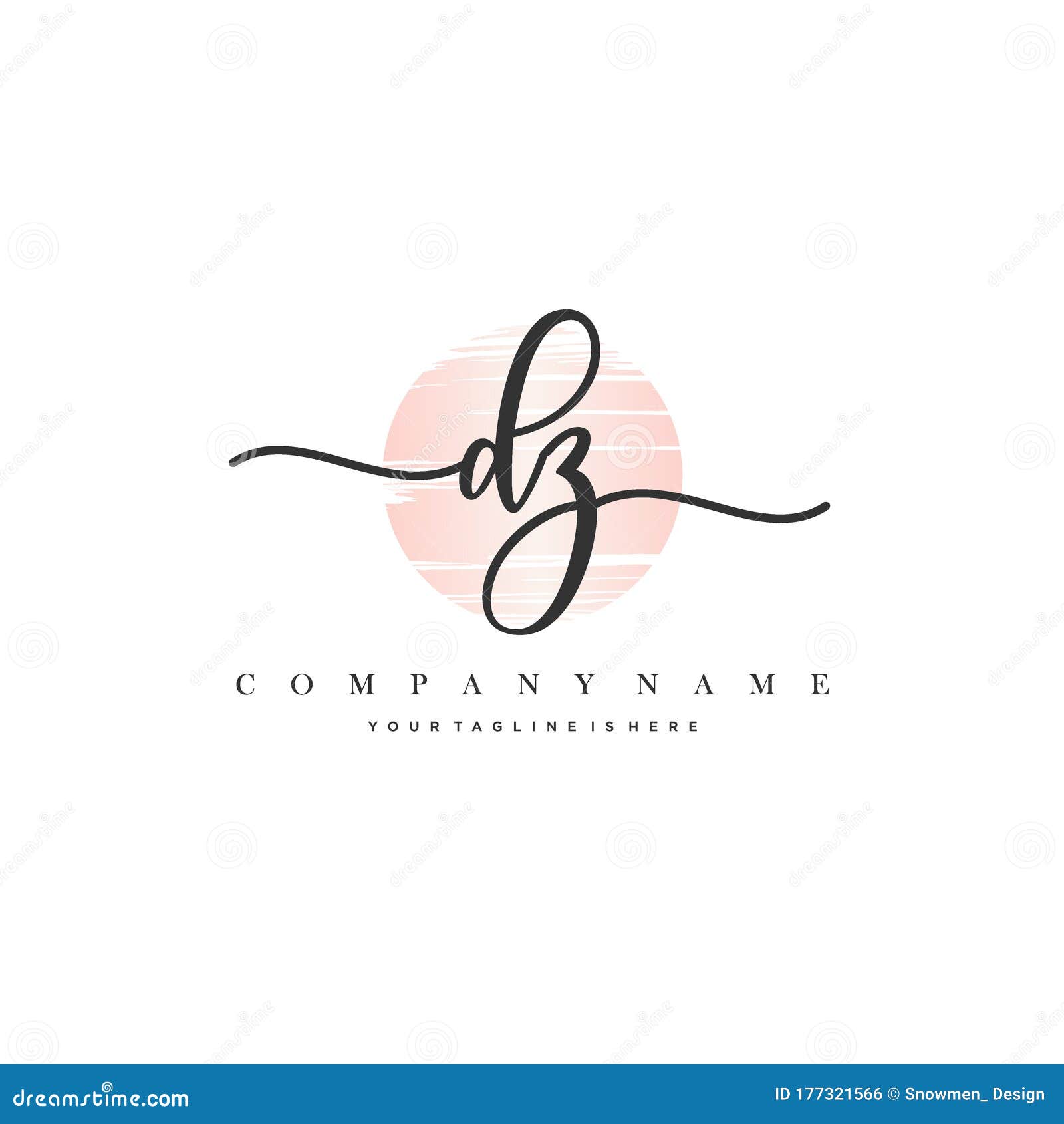 DZ Initial Letter Handwriting Logo Hand Drawn Template Vector. Stock ...