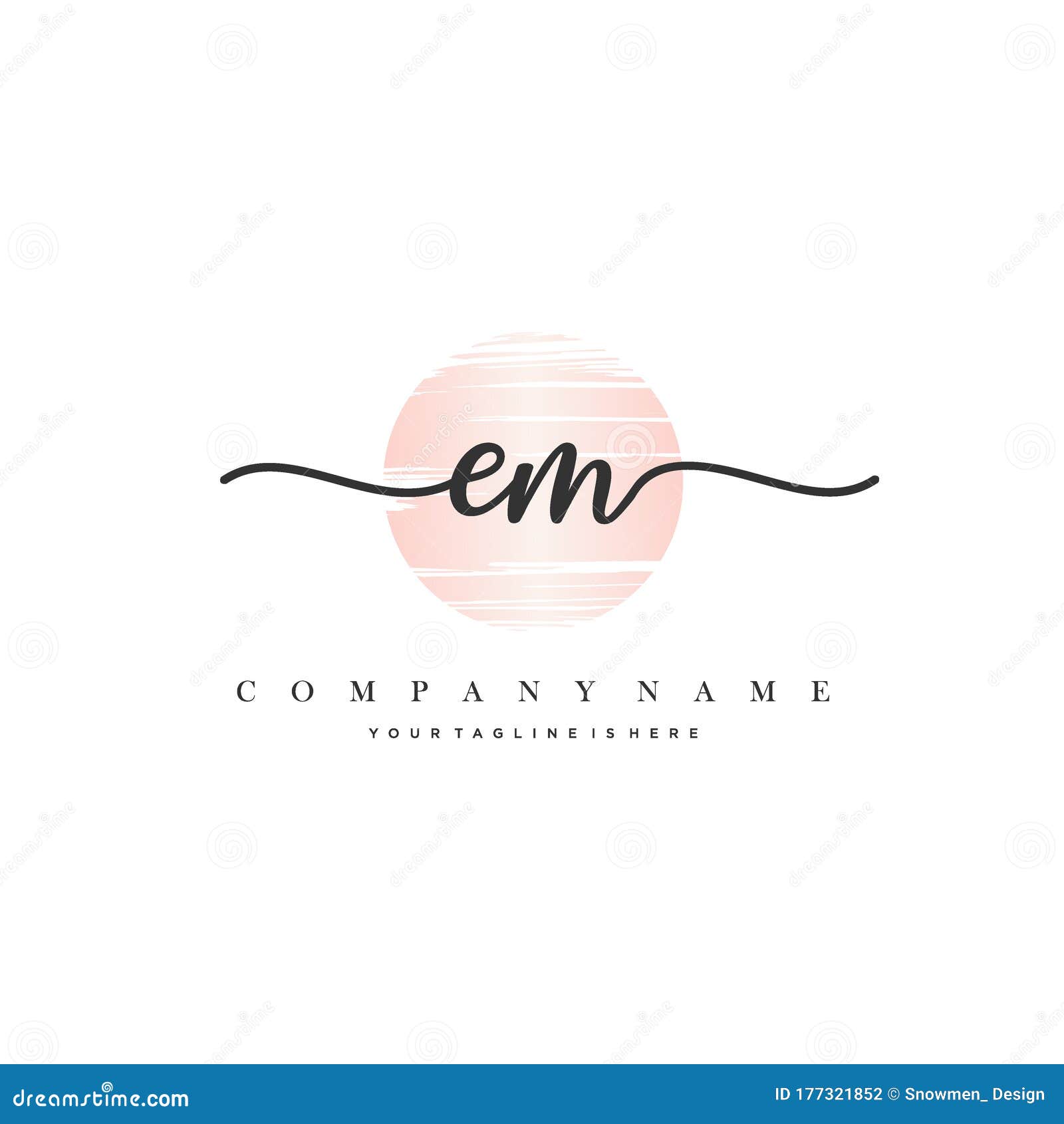 EM Initial Letter Handwriting Logo Hand Drawn Template Vector. Stock ...