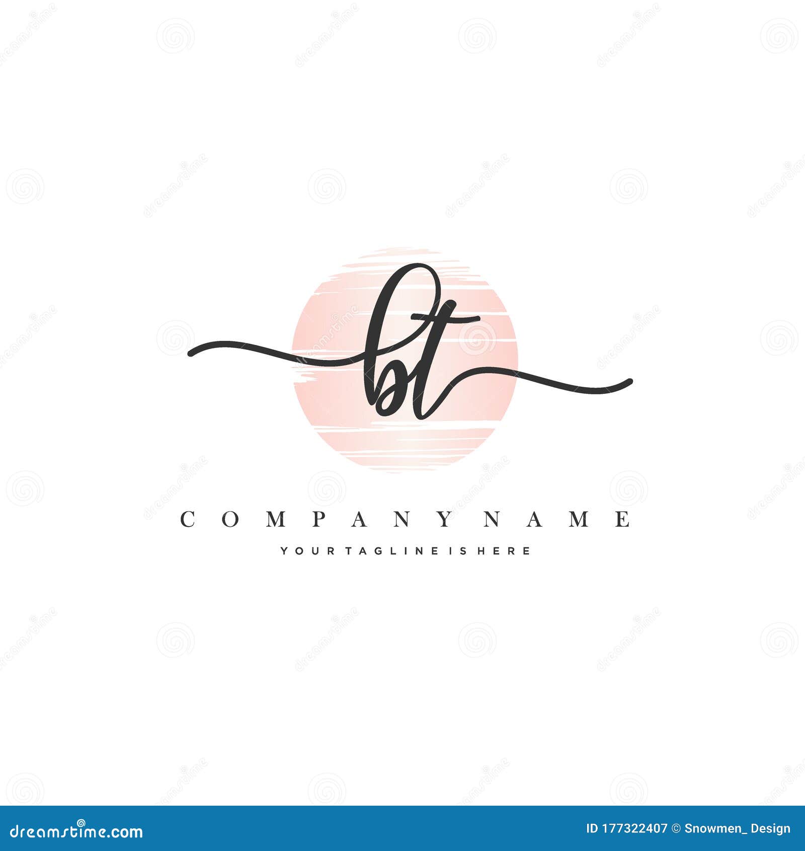 BT Initial Letter Handwriting Logo Hand Drawn Template Vector. Stock ...