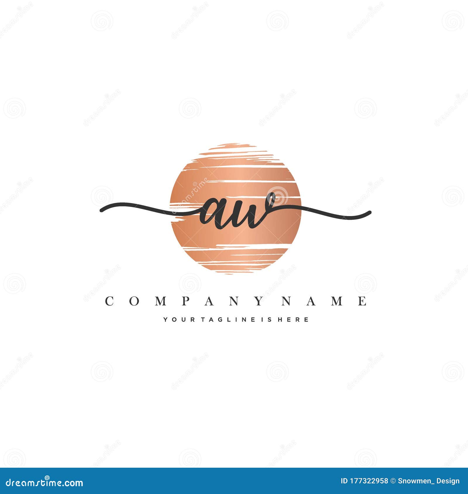 AW Initial Letter Handwriting Logo Hand Drawn Template Vector. Stock ...