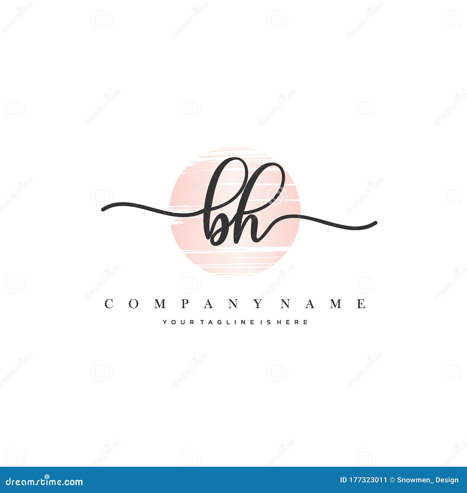 BH Initial Letter Handwriting Logo Hand Drawn Template Vector. Stock ...