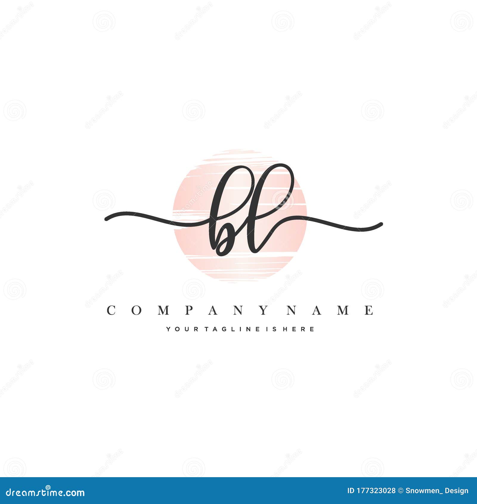 BL Initial Letter Handwriting Logo Hand Drawn Template Vector. Stock ...