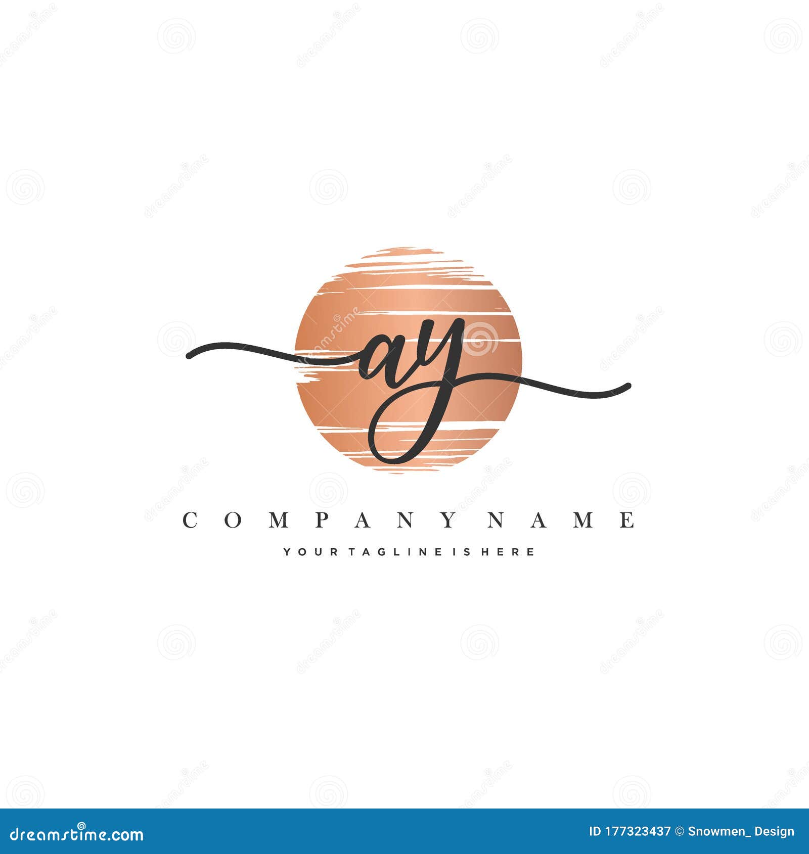 AY Initial Letter Handwriting Logo Hand Drawn Template Vector. Stock ...