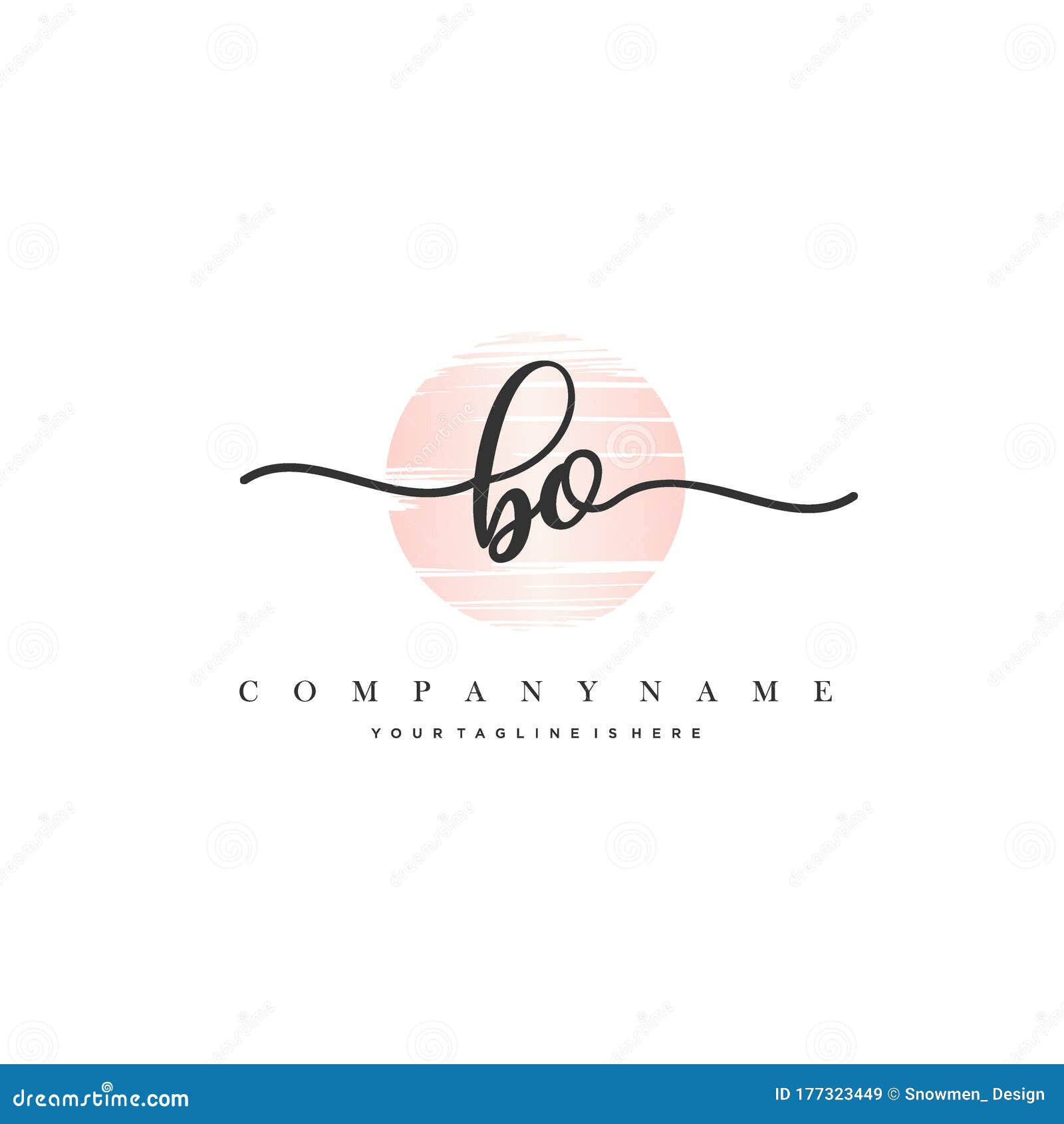 BO Initial Letter Handwriting Logo Hand Drawn Template Vector. Stock ...