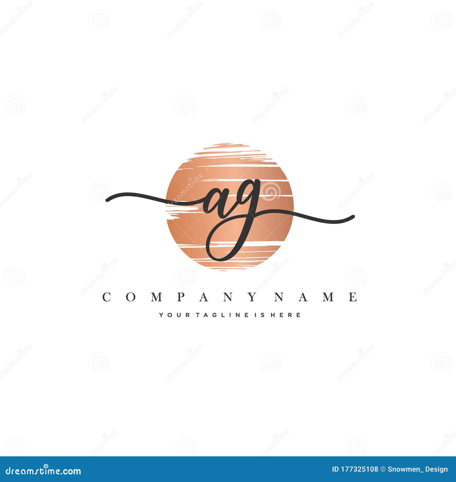 AG Initial Letter Handwriting Logo Hand Drawn Template Vector. Stock ...