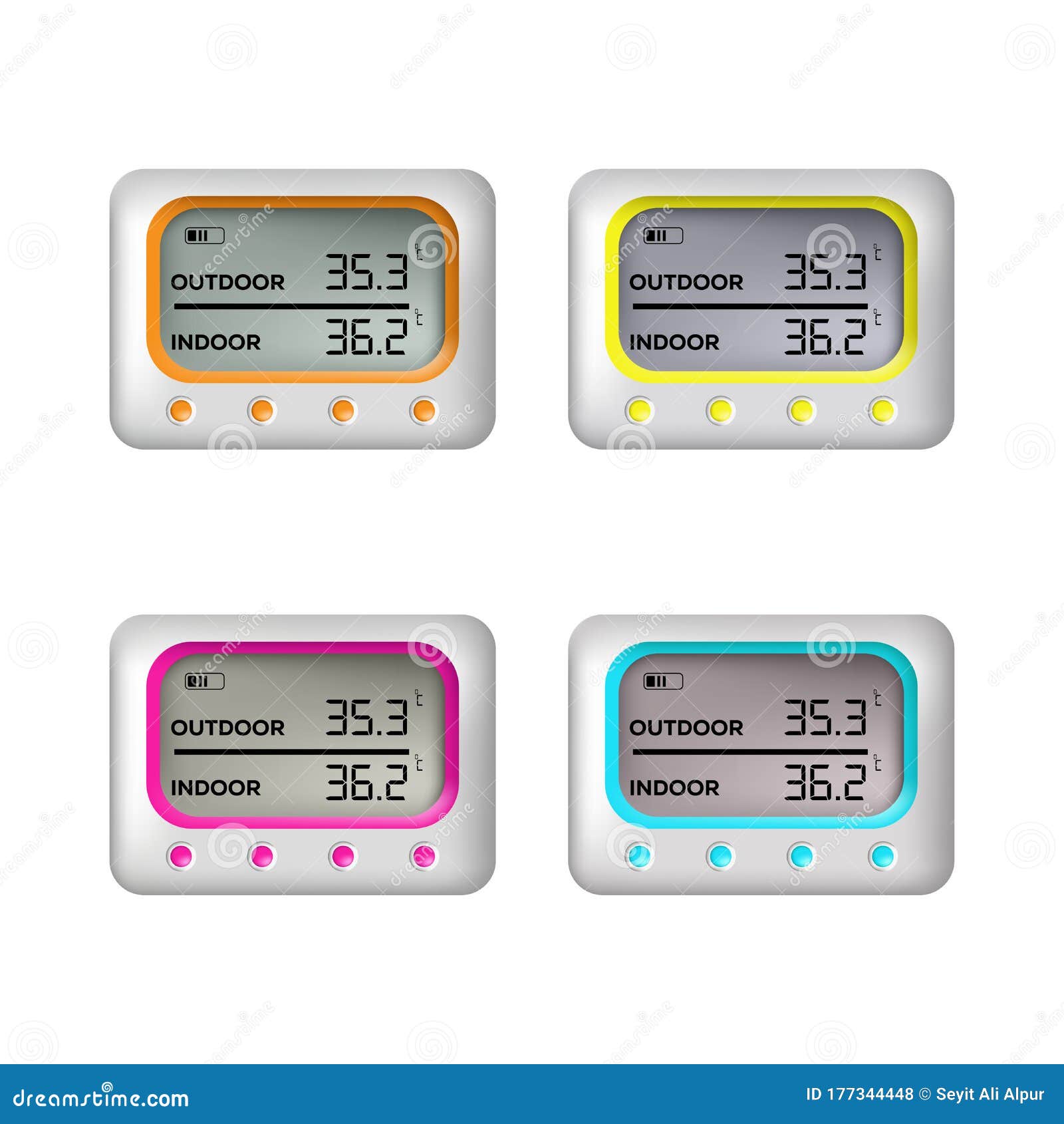 Vector digital thermometer stock vector. Illustration of digital ...