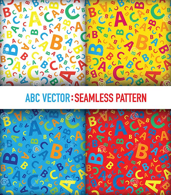 Multicoloured Abc Letter Background Seamless Set Stock Vector ...