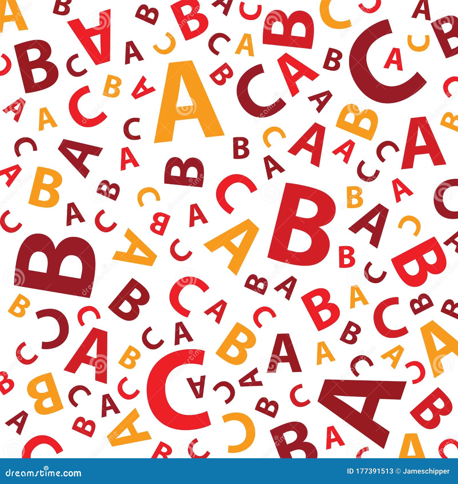 Red Abc Letter Background Seamless Stock Vector - Illustration of ...