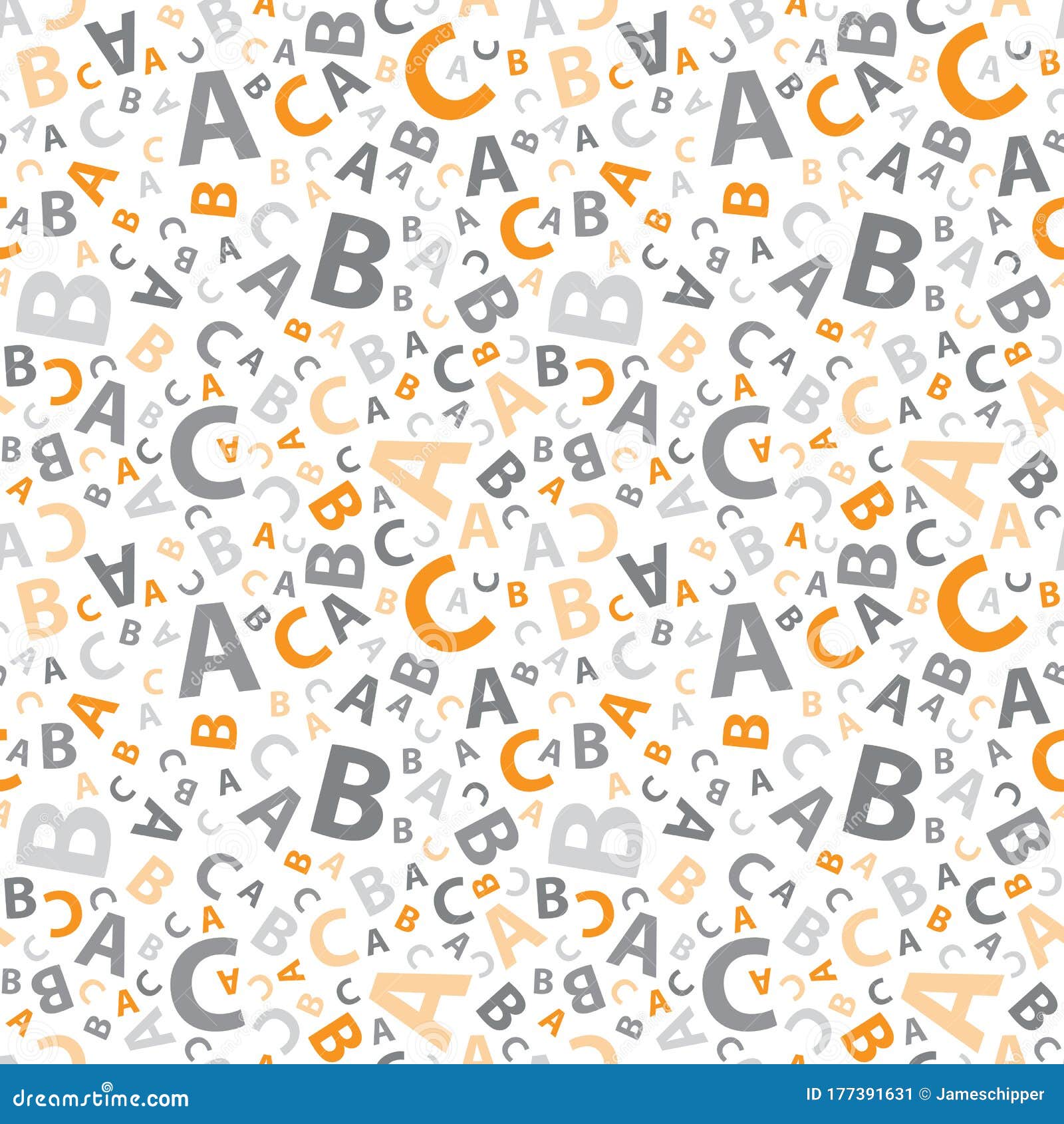 Orange and Grey Abc Letter Background Seamless Stock Vector ...