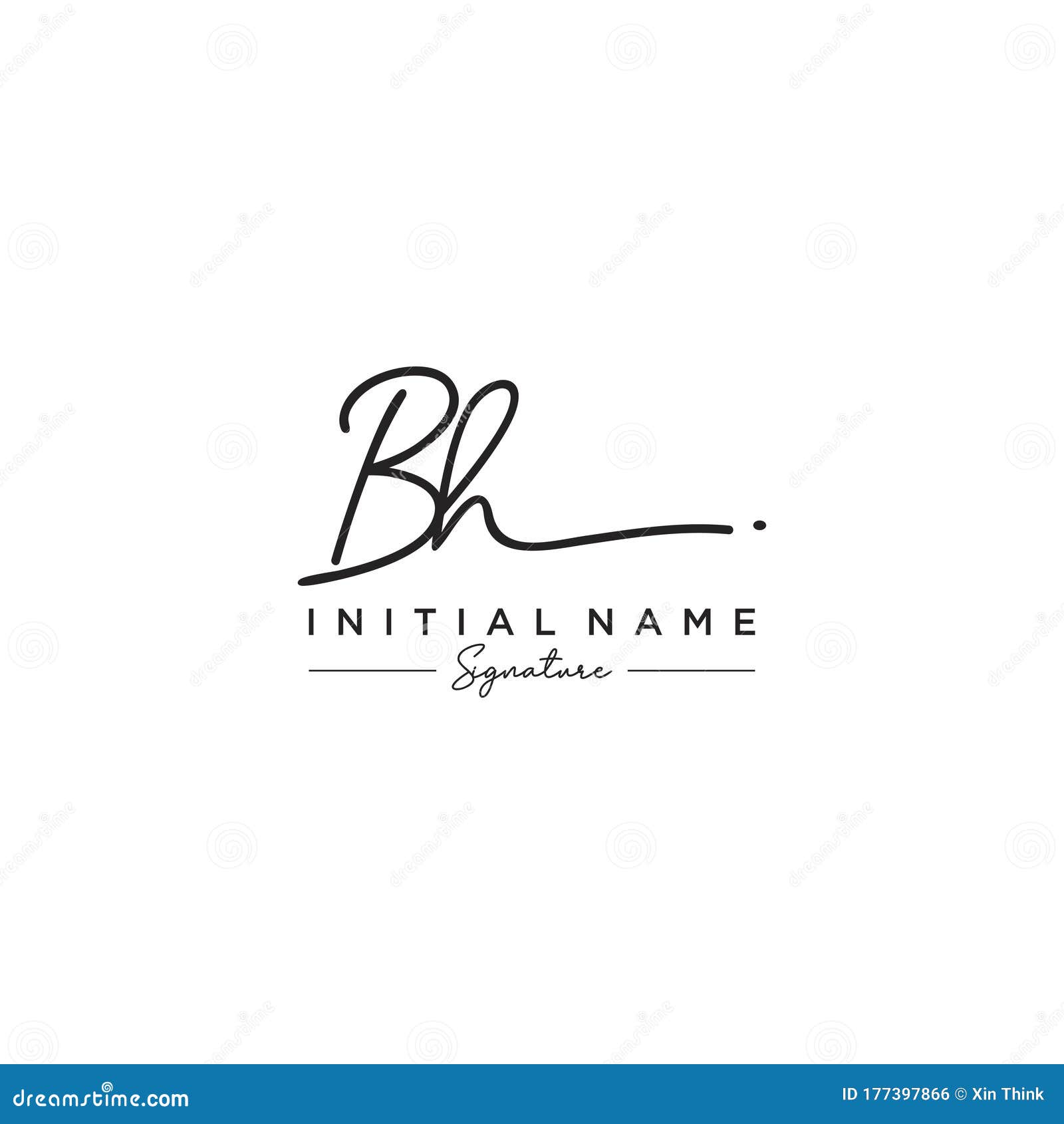 Letter BH Signature Logo Template Vector Stock Vector - Illustration of ...
