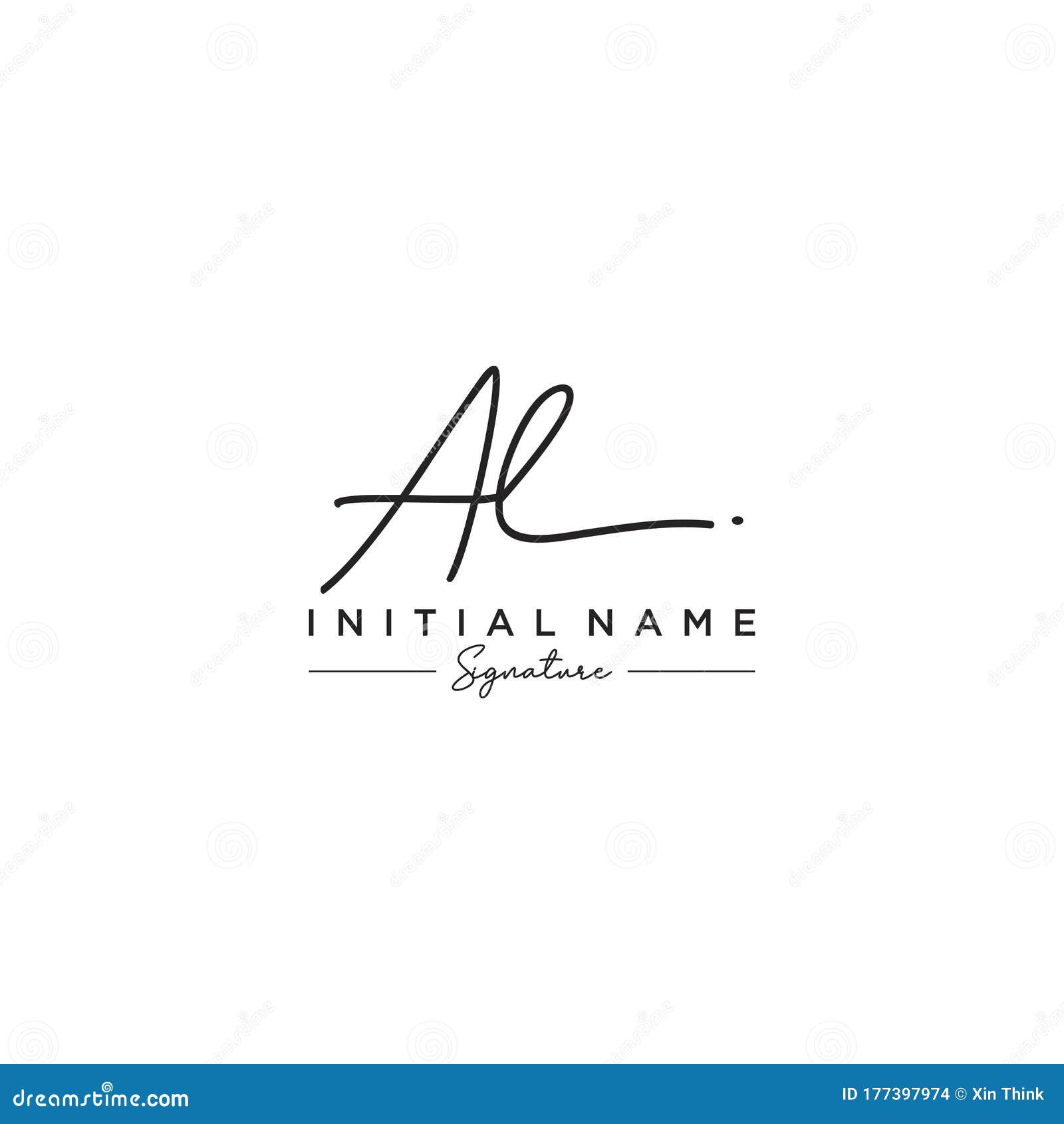 Letter AL Signature Logo Template Vector Stock Illustration ...