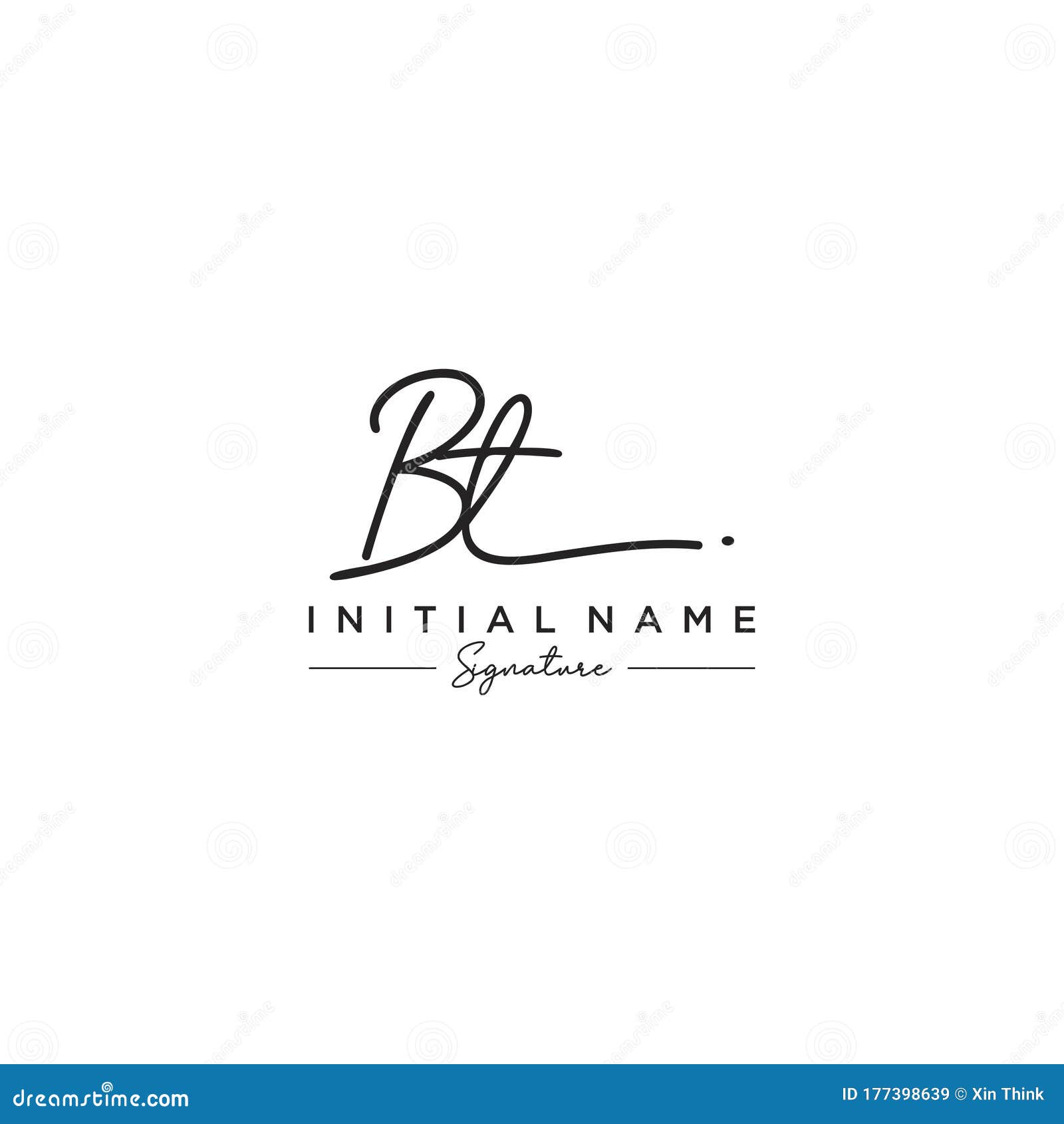 Letter BT Signature Logo Template Vector Stock Vector - Illustration of ...