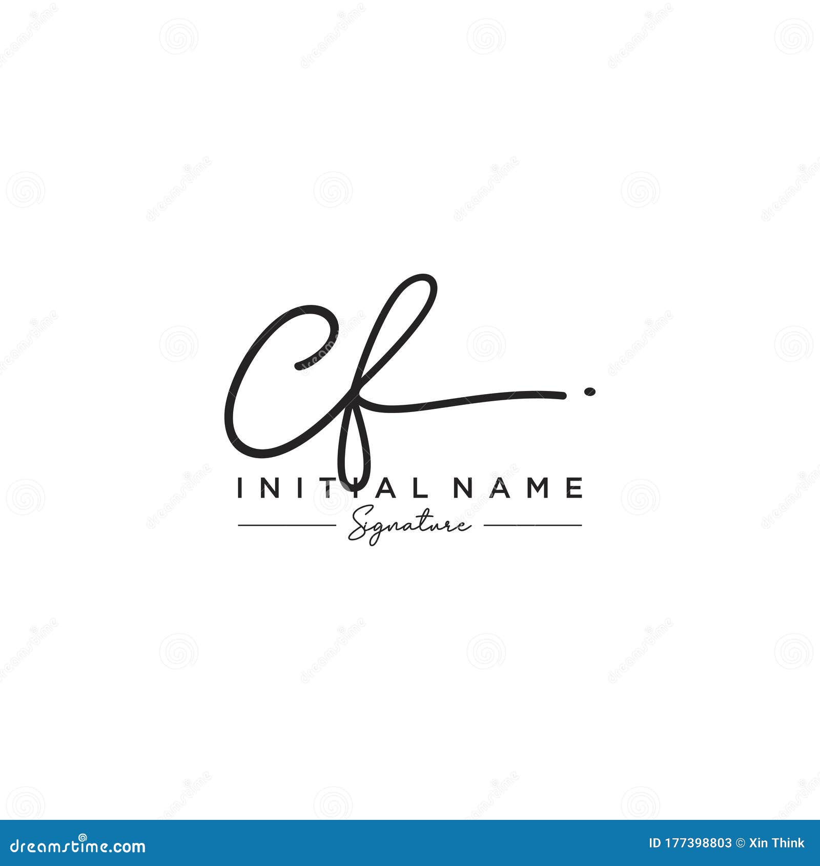 Letter CF Signature Logo Template Vector Stock Vector - Illustration of ...