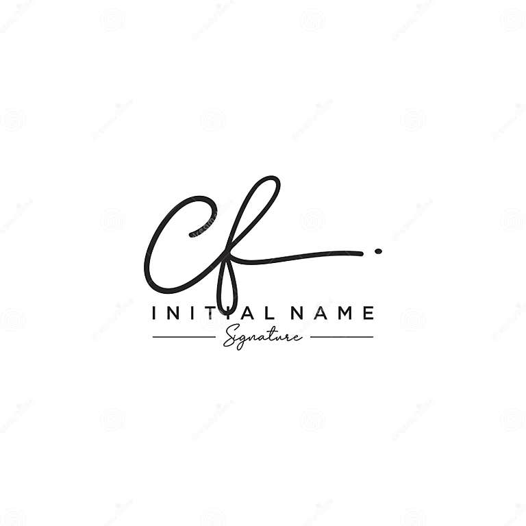 Letter CF Signature Logo Template Vector Stock Vector - Illustration of ...