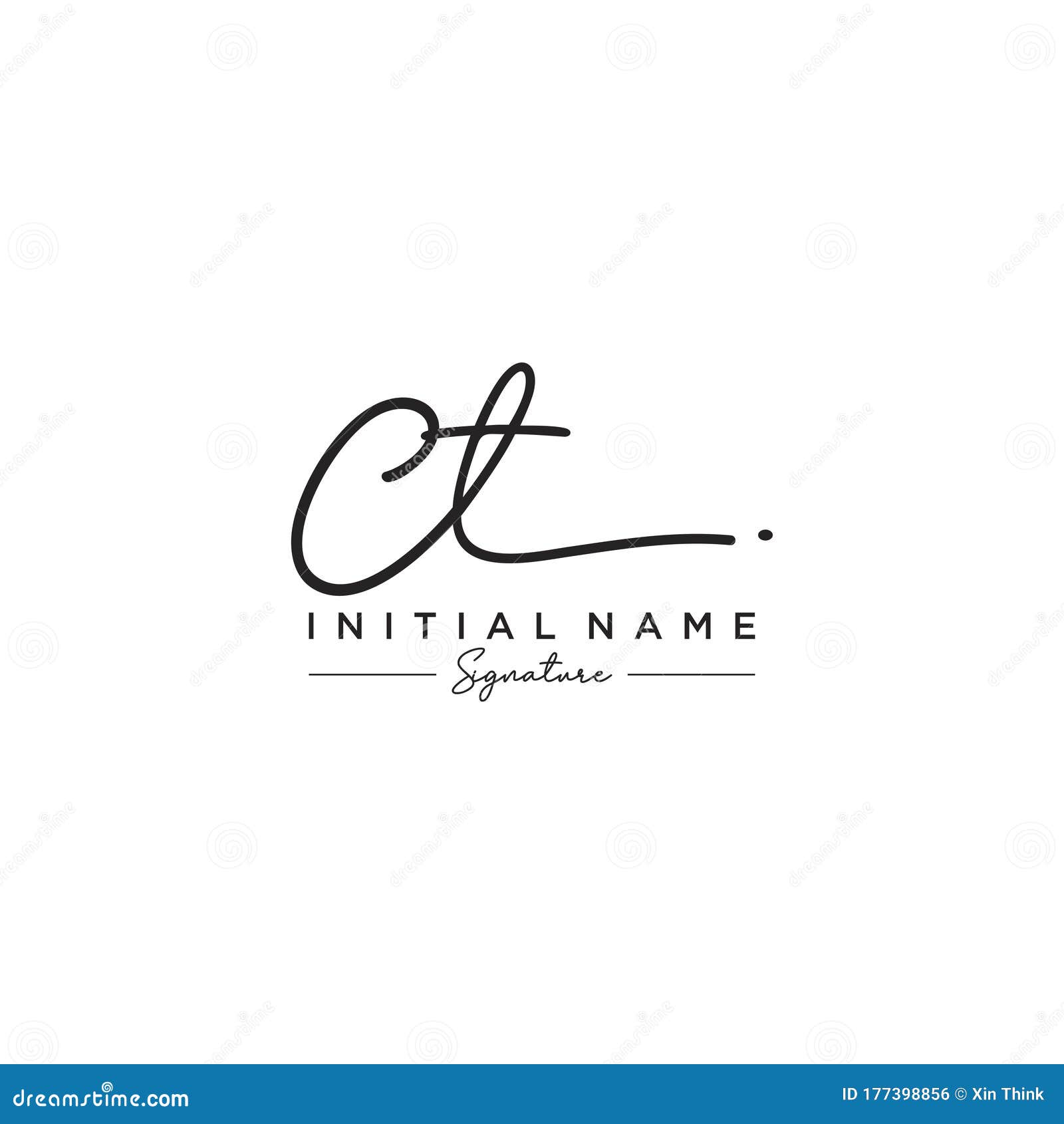 Letter CT Signature Logo Template Vector Stock Vector - Illustration of ...