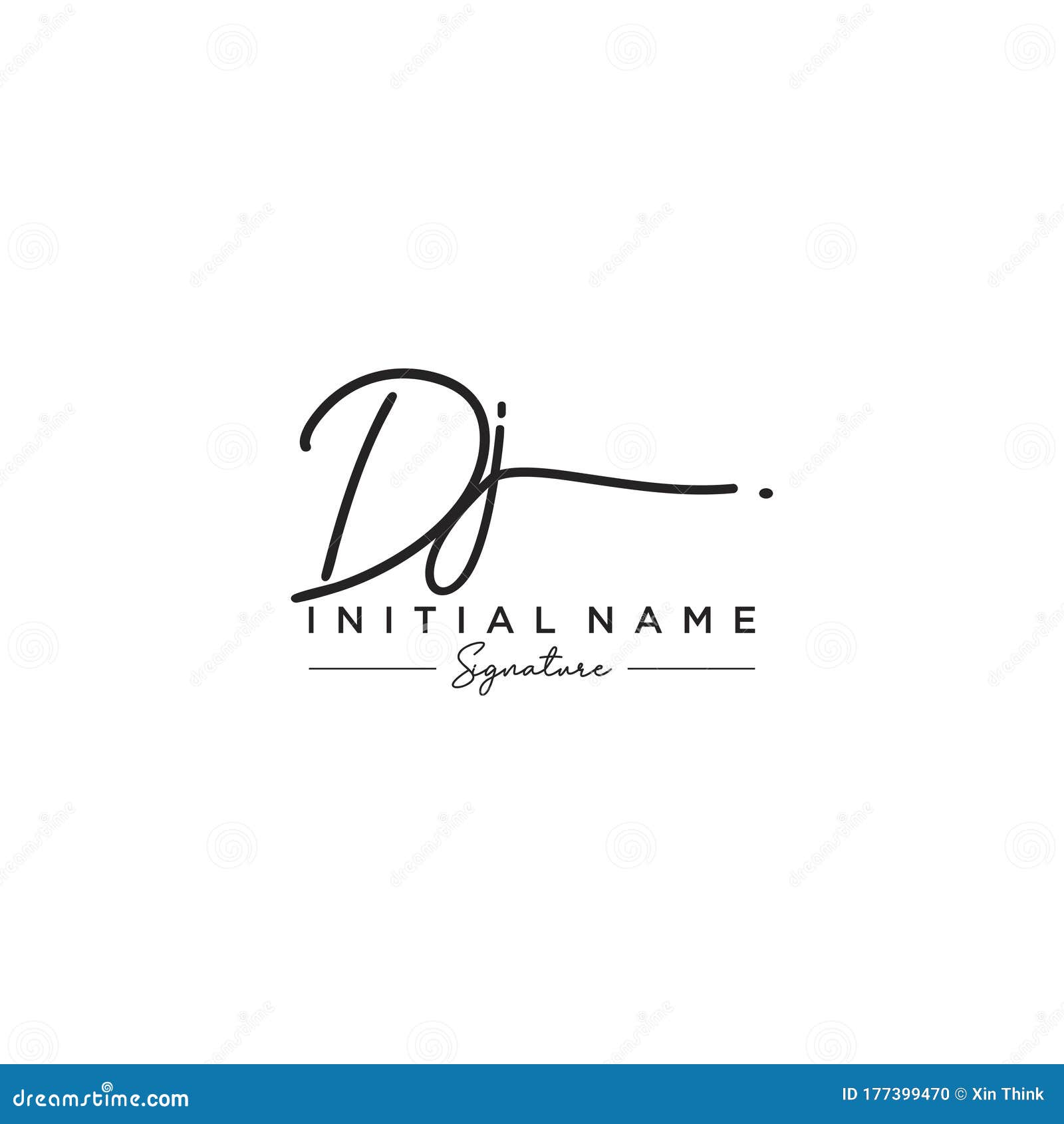 Letter DJ Signature Logo Template Vector Stock Vector - Illustration of ...