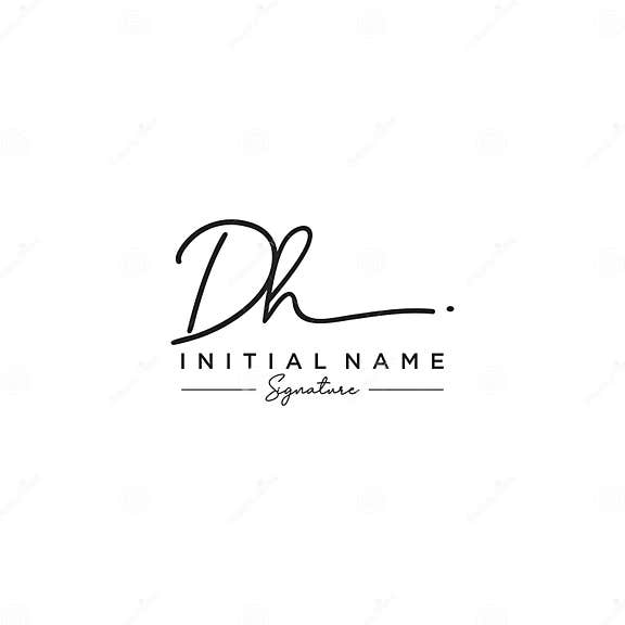 Letter DH Signature Logo Template Vector Stock Vector - Illustration of ...