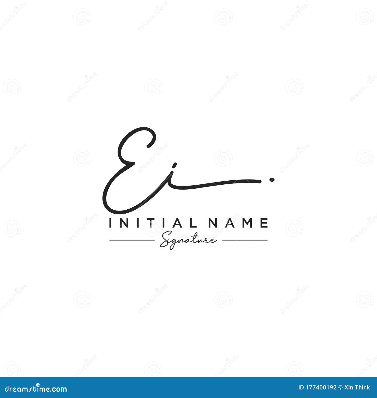 Letter EI Signature Logo Template Vector Stock Vector - Illustration of ...