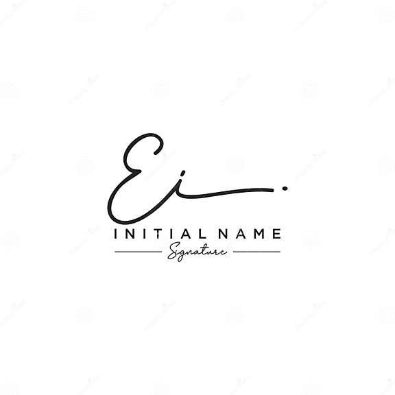 Letter EI Signature Logo Template Vector Stock Vector - Illustration of ...