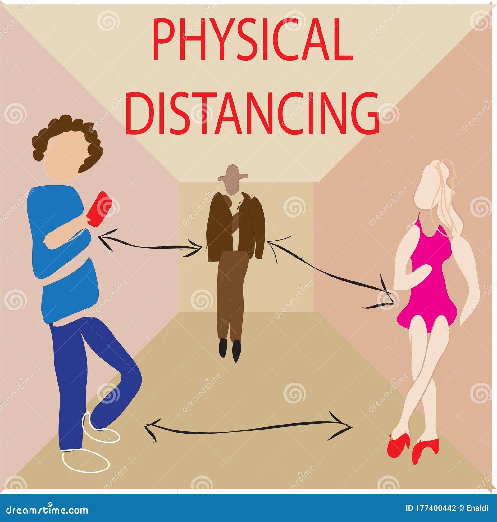 Physical Distancing Sign and Info Graphic Stock Illustration ...