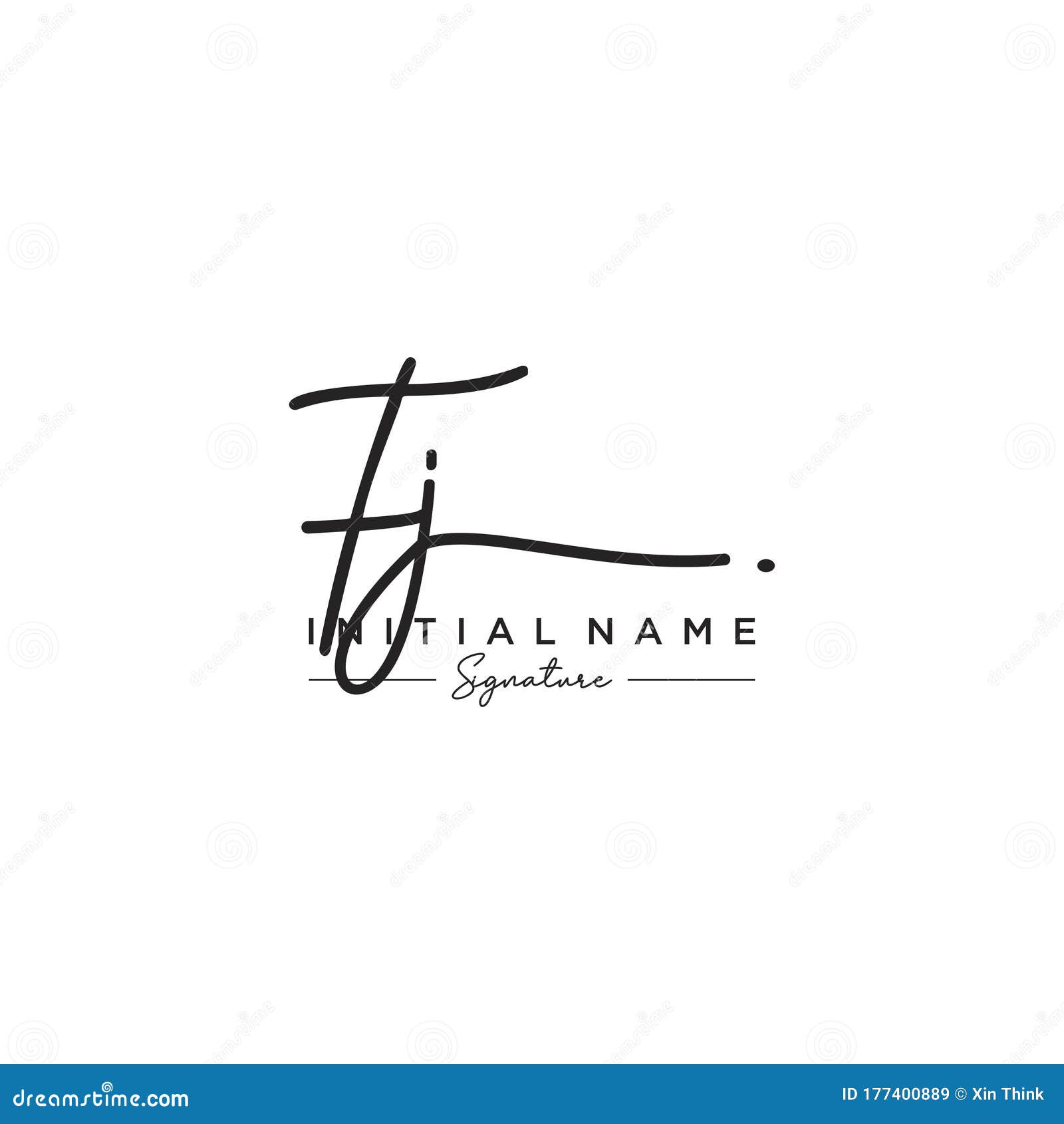 Letter FJ Signature Logo Template Vector Stock Vector - Illustration of ...