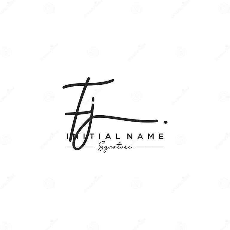 Letter FJ Signature Logo Template Vector Stock Vector - Illustration of ...