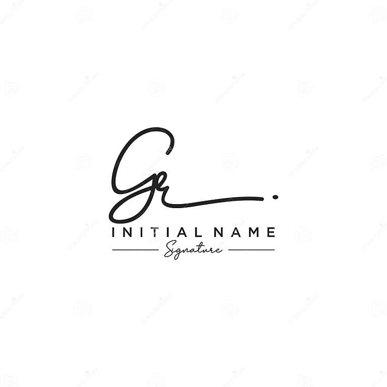 Letter GR Signature Logo Template Vector Stock Vector - Illustration of ...