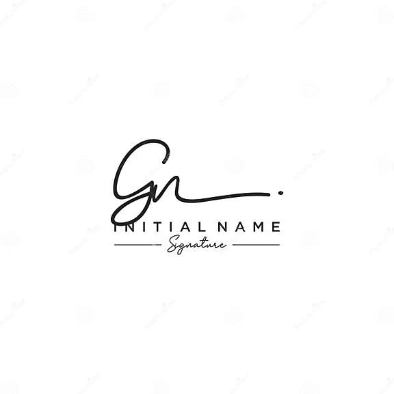 Letter GN Signature Logo Template Vector Stock Vector - Illustration of ...